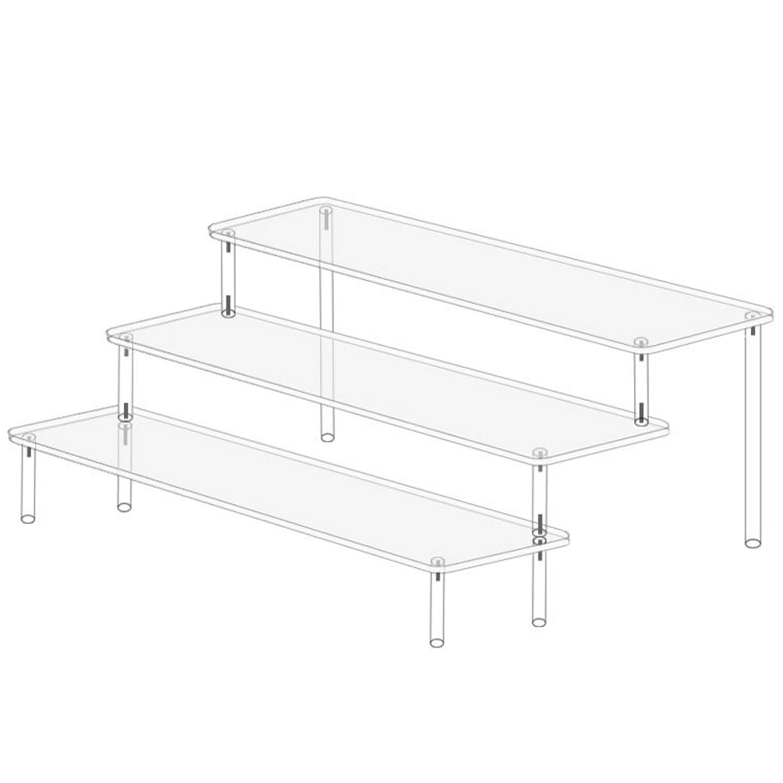 Trayknick Skin Care Lotion Holder Acrylic Display Stand 3-tier for ...