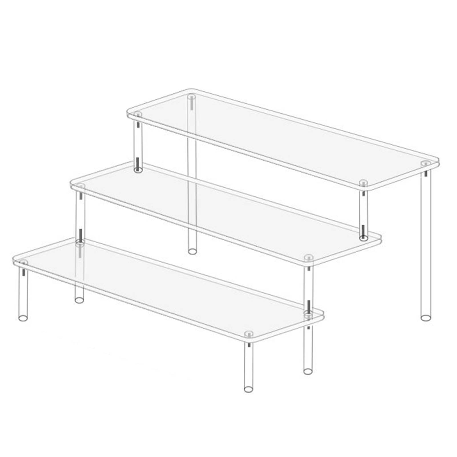 Trayknick Skin Care Lotion Holder Acrylic Display Stand 3-tier for ...