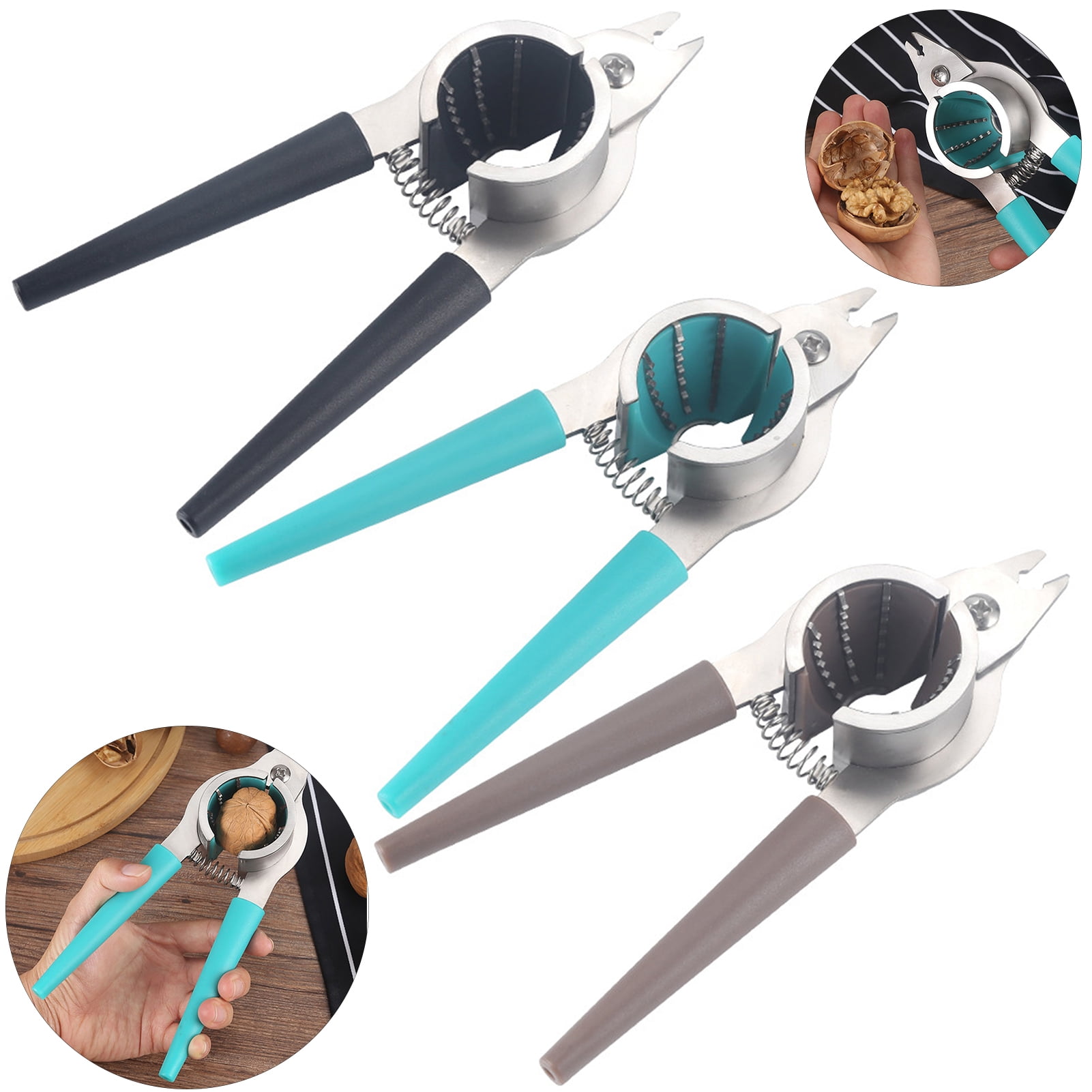 Trayknick Stainless Steel Nut Cracker - Ergonomic Handle Opener for ...