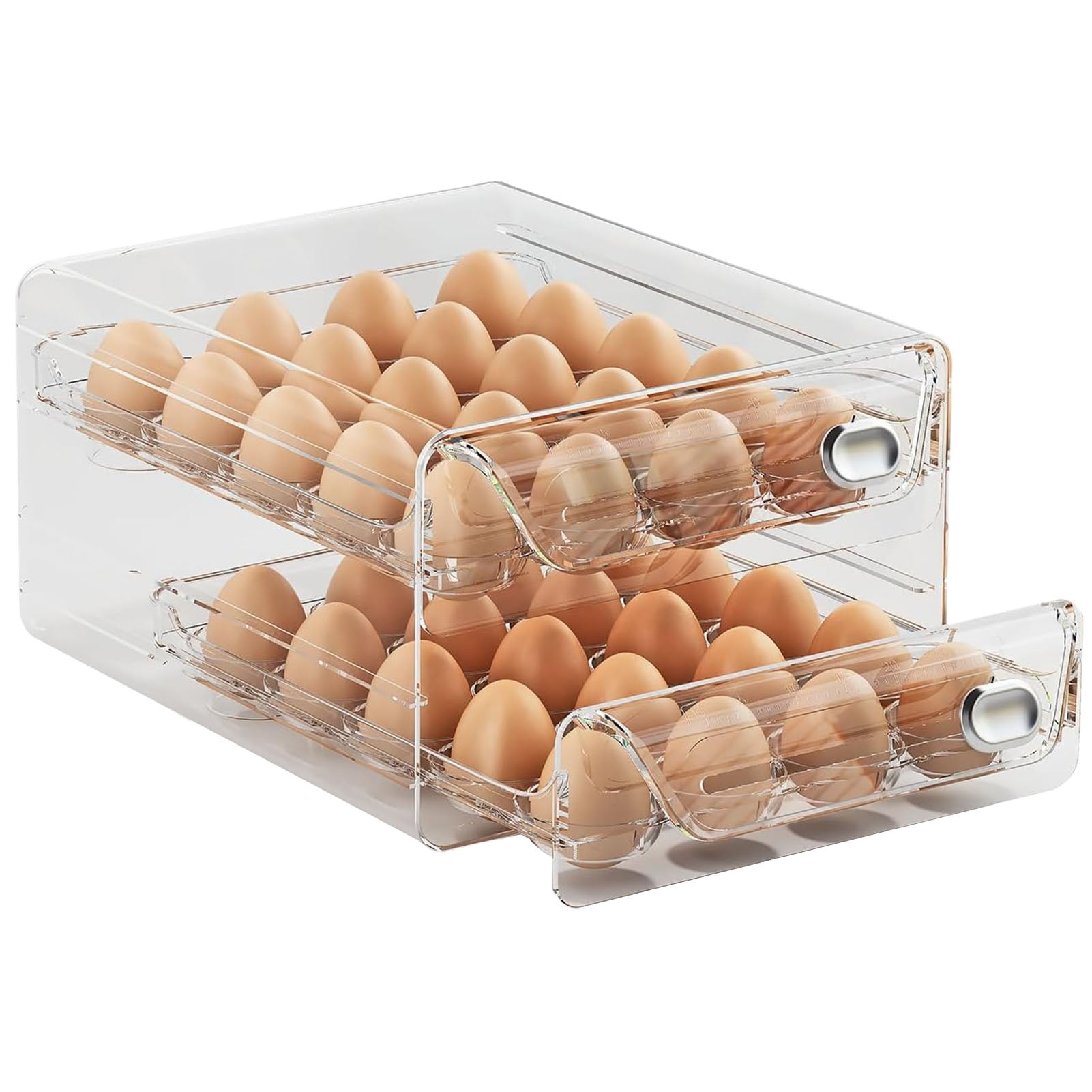 Trayknick Transparent Refrigerator Egg Tray Egg Storage Box Double ...