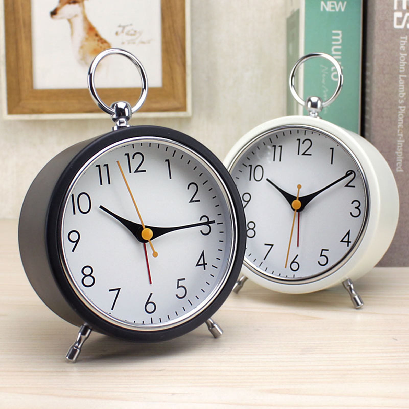 Trayknick Vibrant Color Retro Non-Ticking Alarm Clock - Accurate Quartz ...