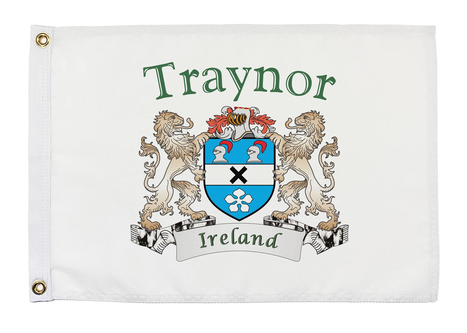 Traynor Irish Coat of Arms Small White Flag - 16"x10.5" inches ...