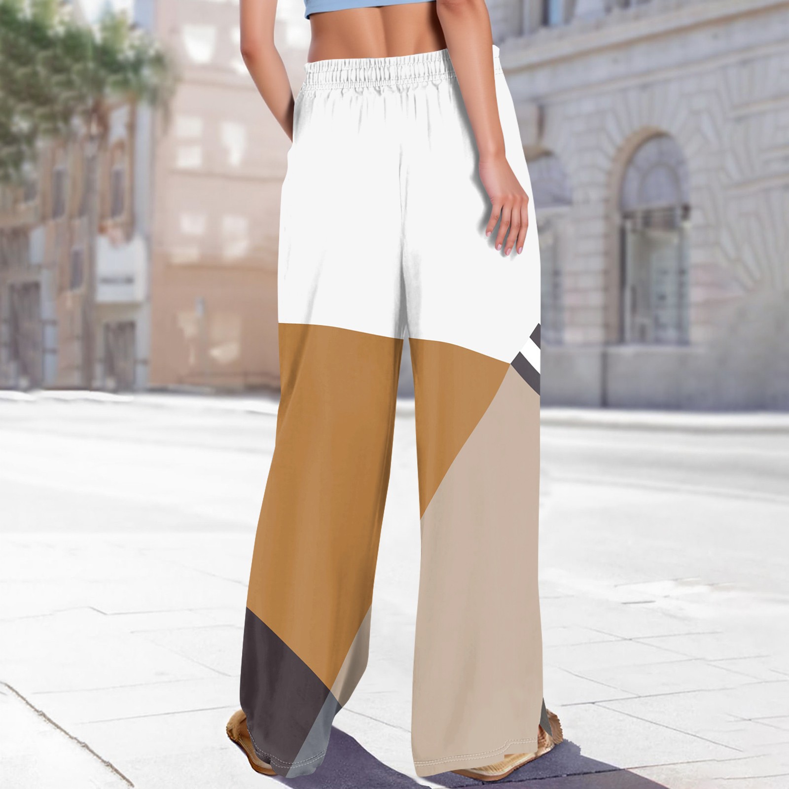 TrdSipl Boho Pants for Women Hippie Plus Size Wide Leg Travel Pants ...