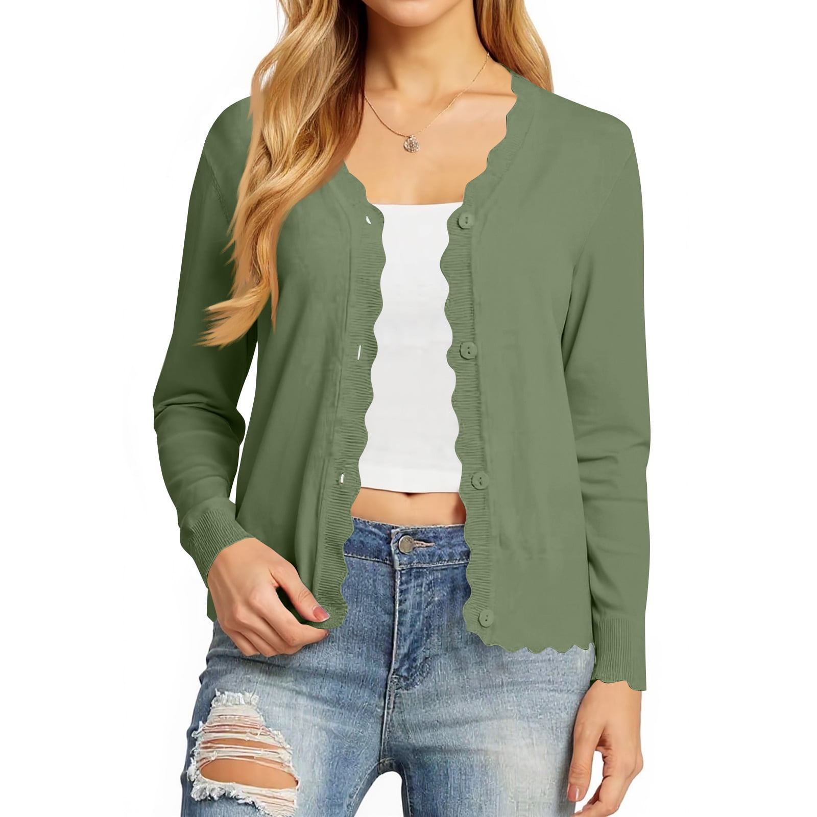 TrdSipl Cardigan Sweaters Women Long Sleeve Casual Light Weight ...
