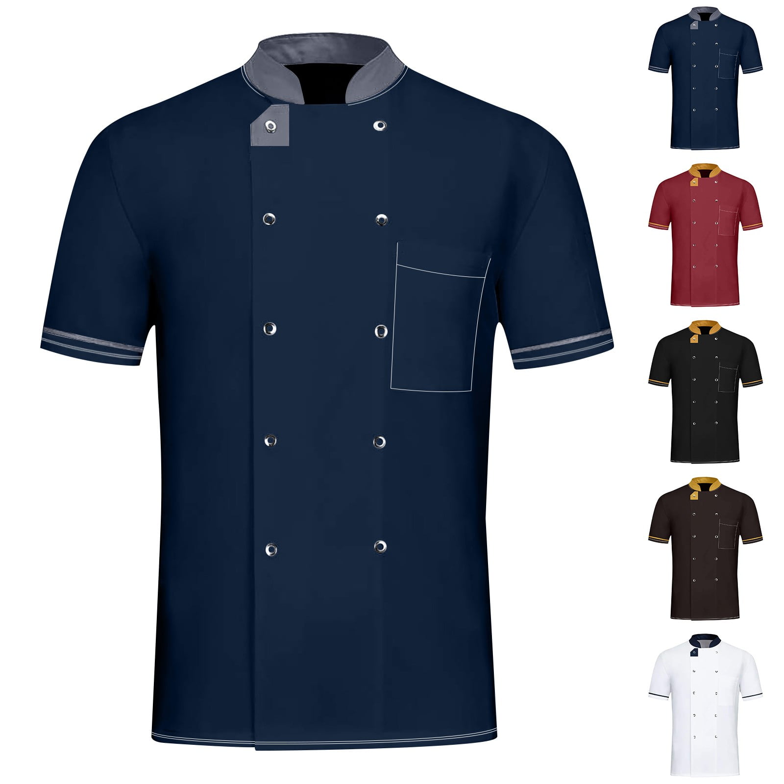 TrdSipl Chef Coat Men Women Double-Breasted Chef Jacket Lightweight ...