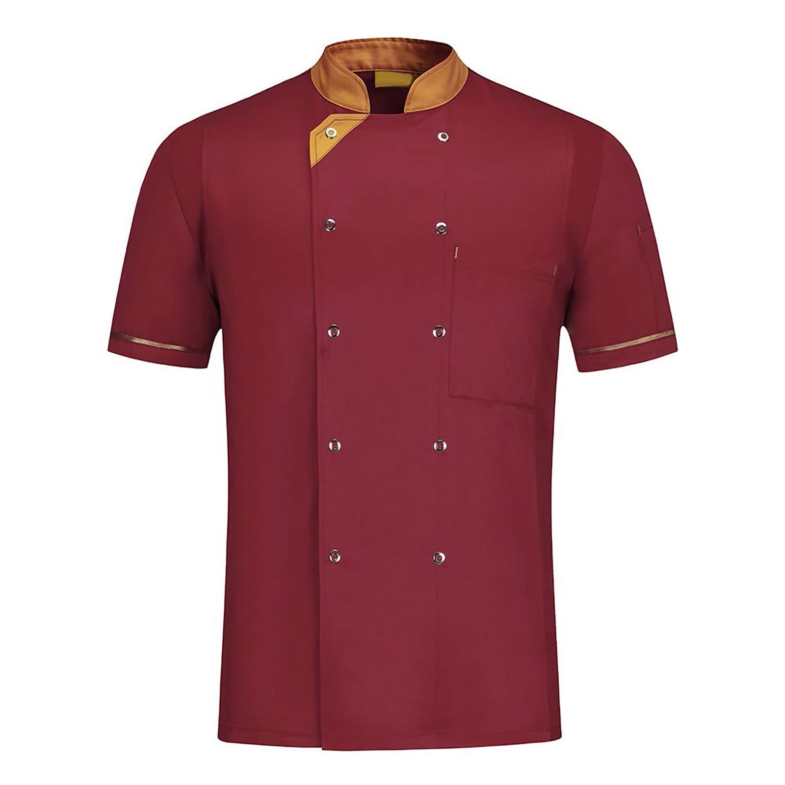 TrdSipl Chef Coat Men Women Double-Breasted Utility Cook Shirt Short ...