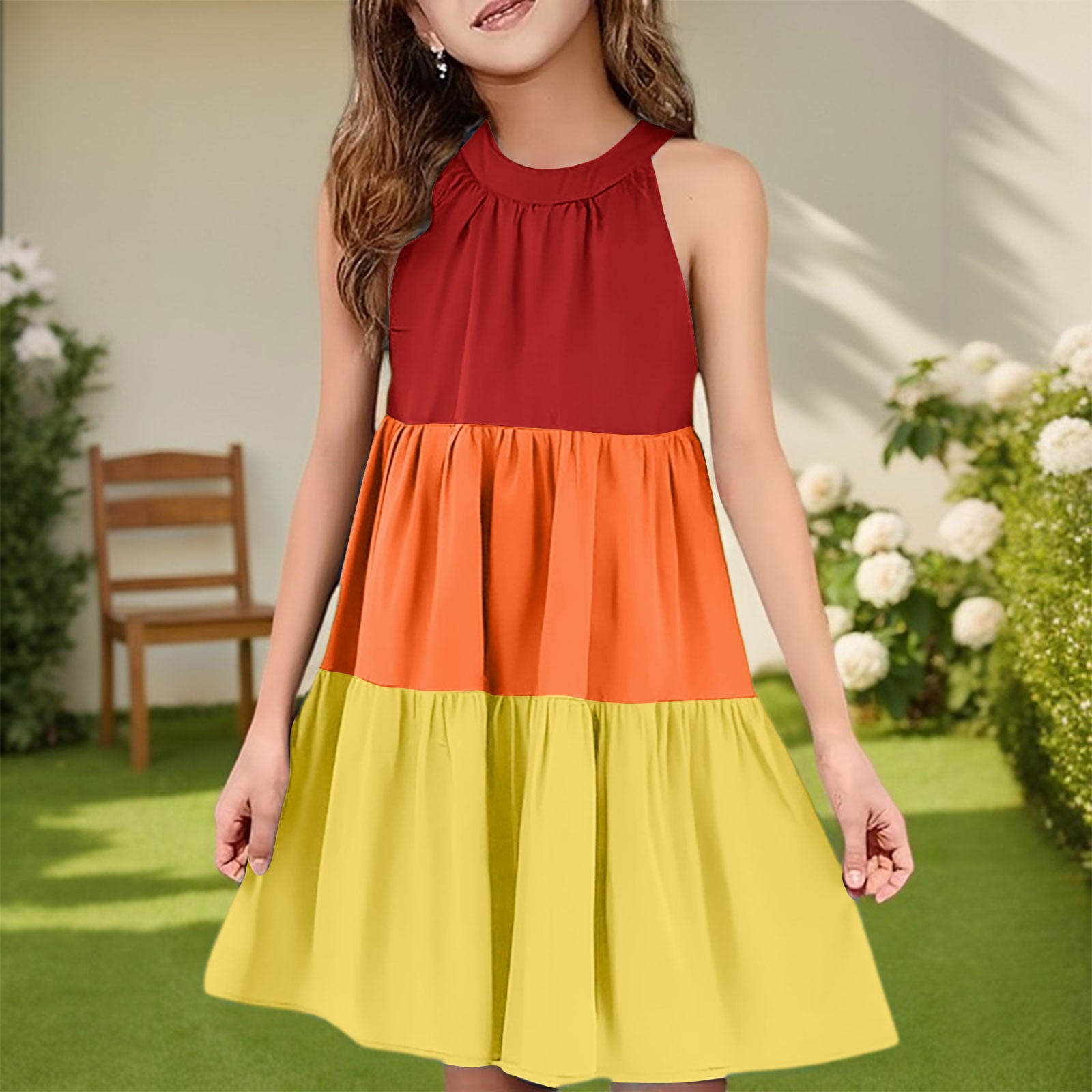 TrdSipl Girls Sundresses 14-16 Sleeveless Striped School Dresses Cute ...