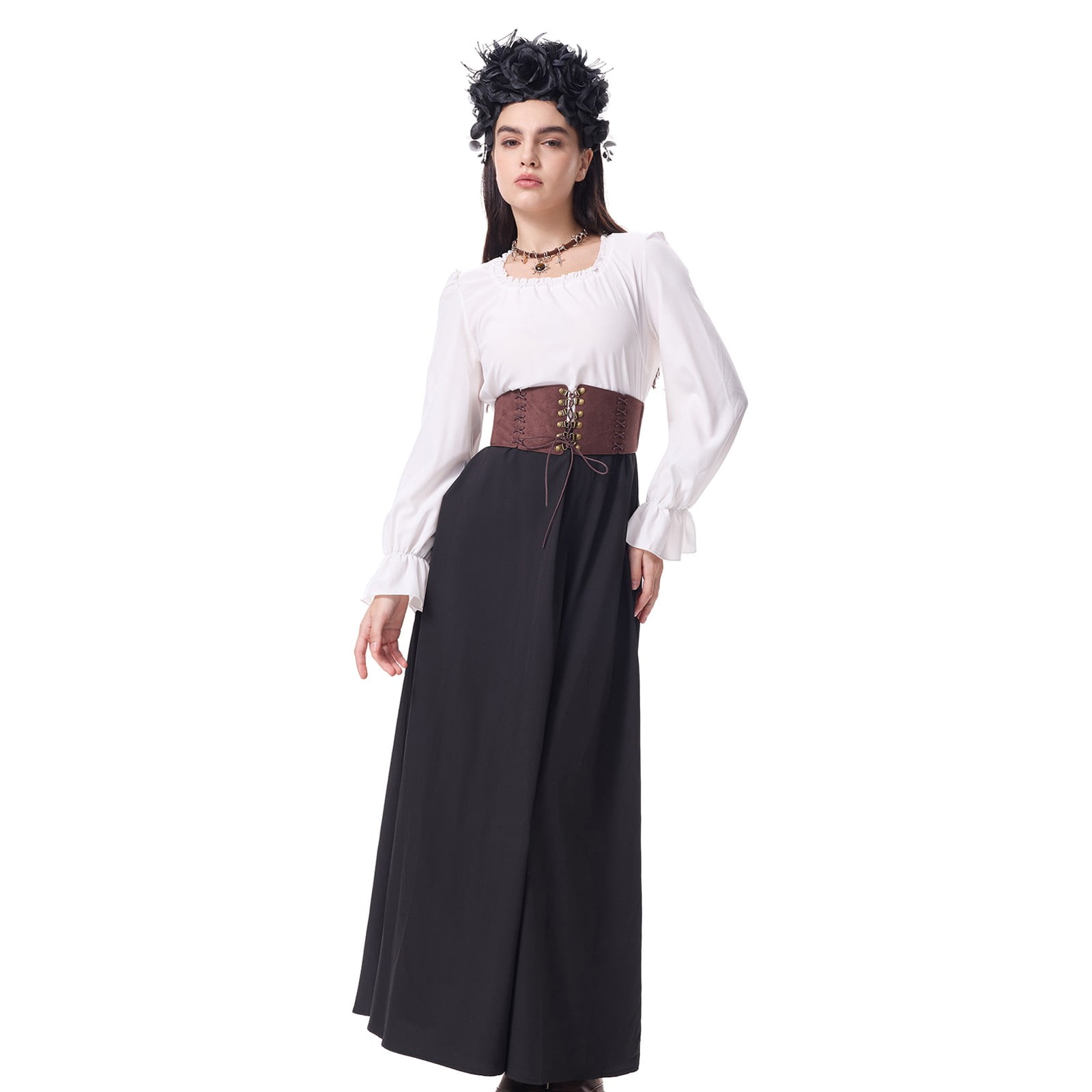 TrdSipl Halloween Costumes for Women Ren Faire Swing Flowy Victorian ...