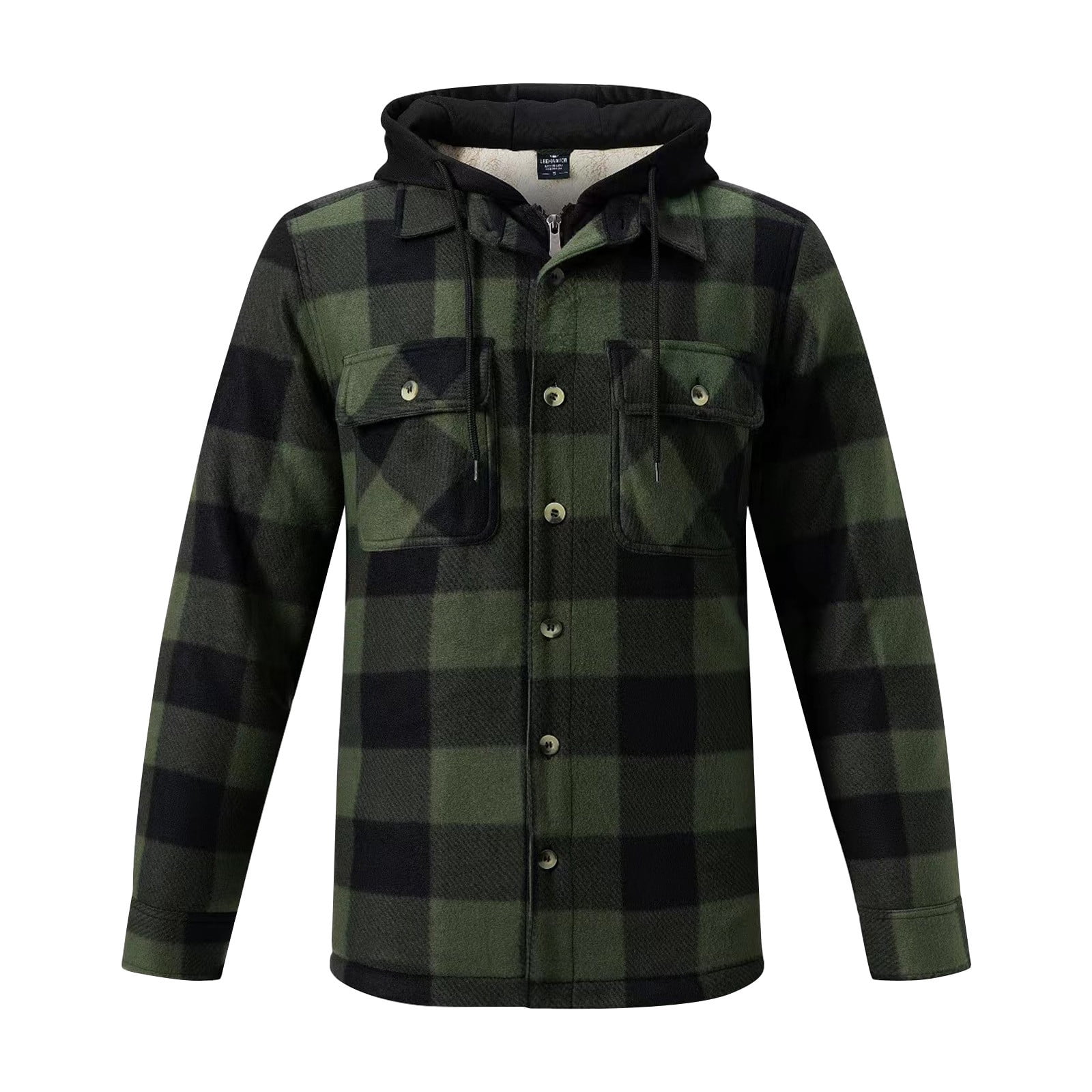 TrdSipl Hooded Flannel Jackets for Men Casual Button Down Plaid Flannel ...
