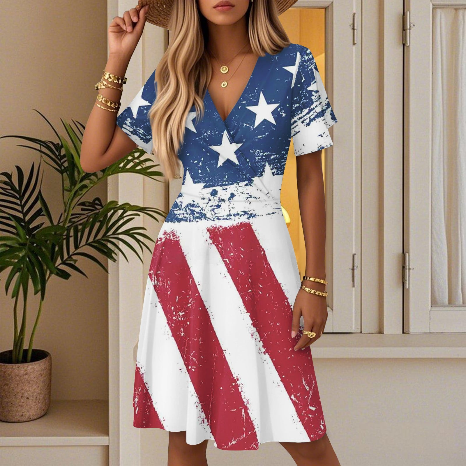 TrdSipl Independence Day Dresses for Women 4th Of July Classic Printed ...