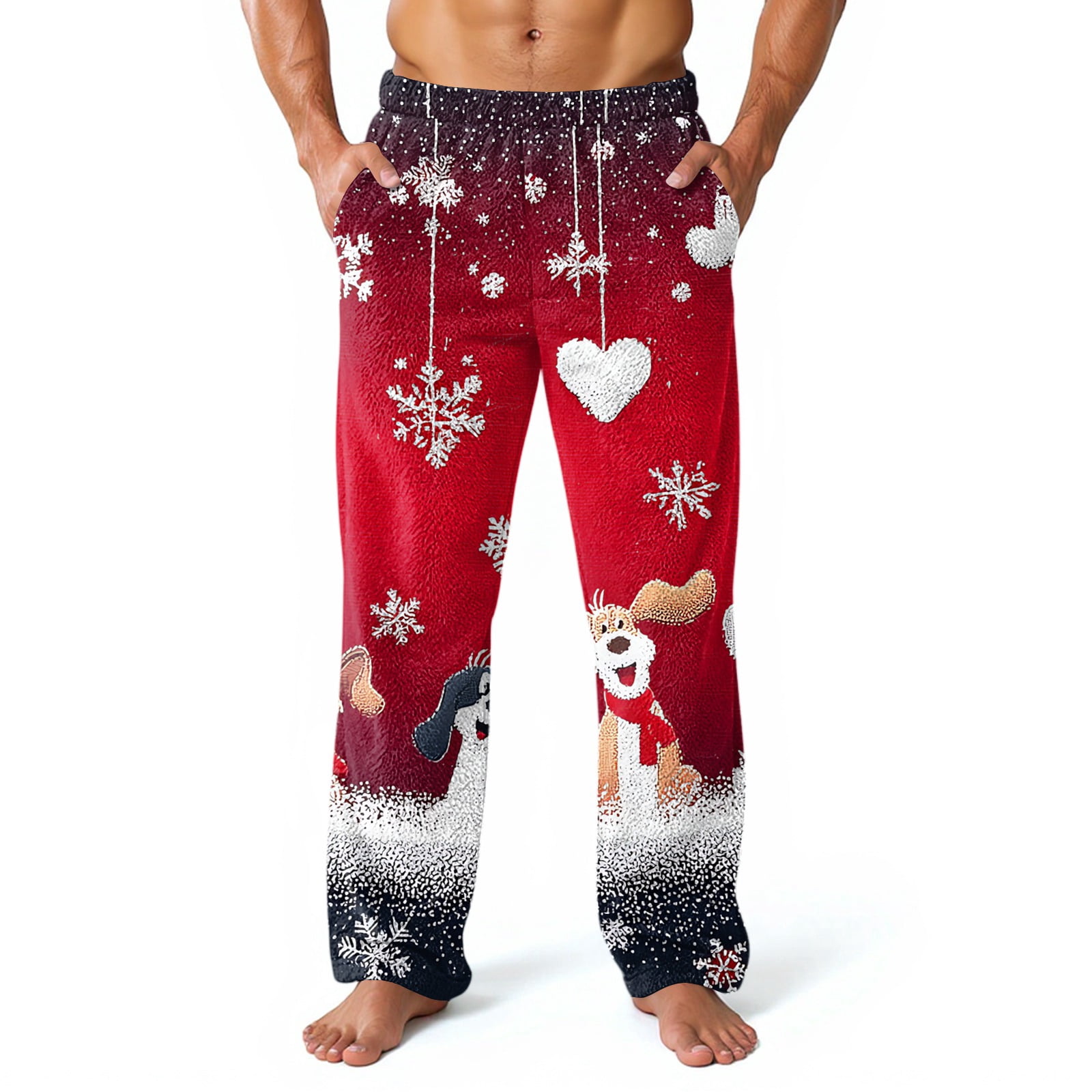 TrdSipl Men's Pajamas Pant Festive Christmas Graphic Pajama Pants Xmas ...