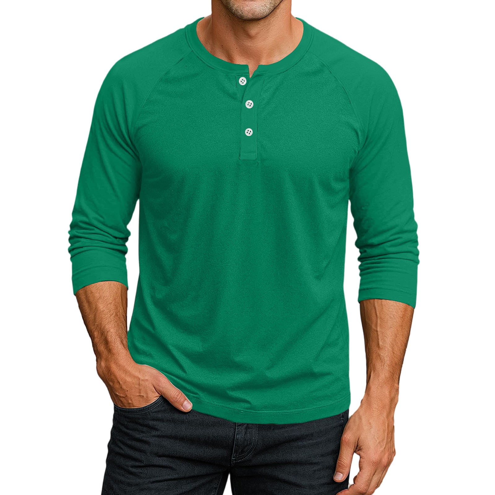 TrdSipl Mens Henley Shirts 3/4 Sleeve Raglan Tshirts Fashion Basic 3 ...