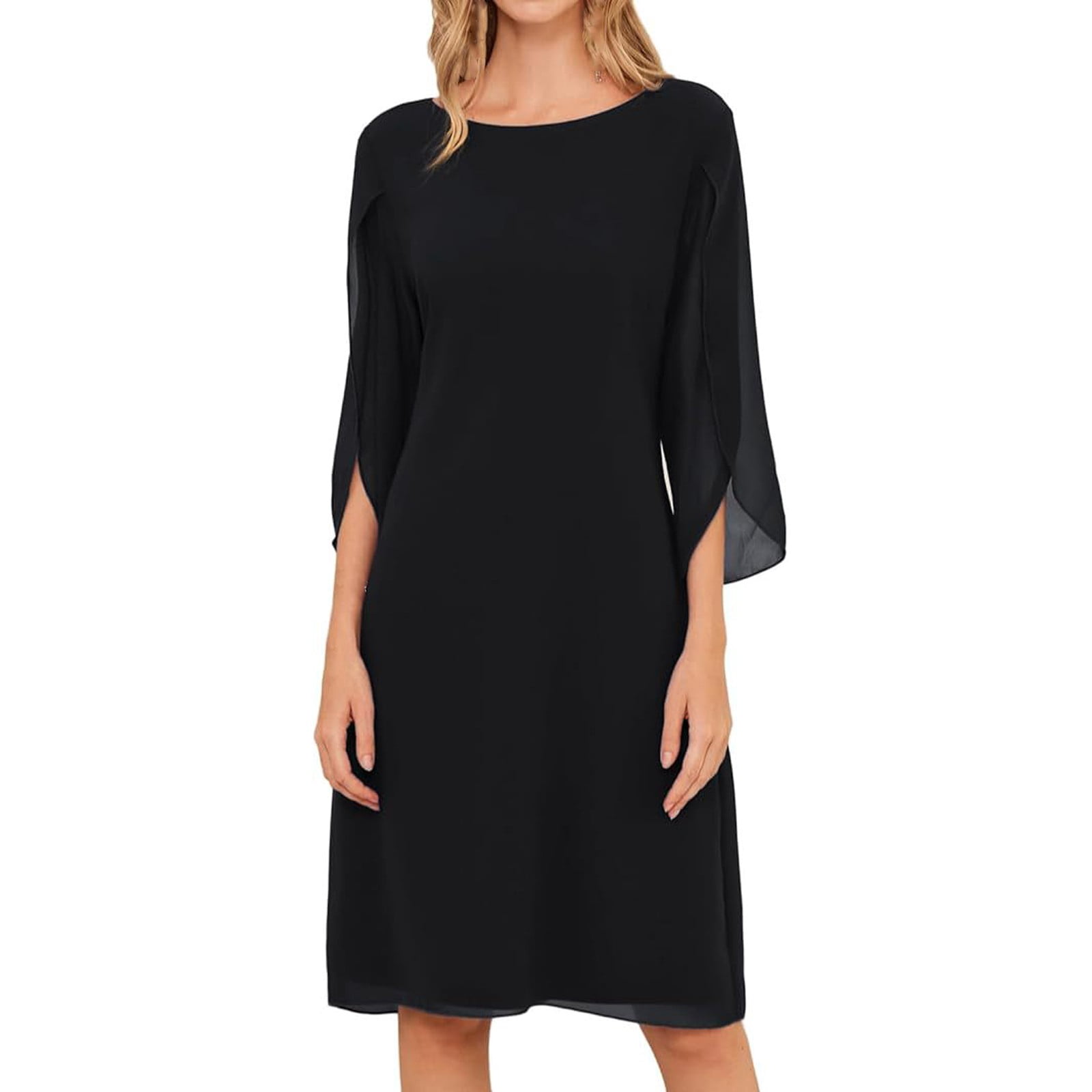 TrdSipl Mother of Bride Dresses for Wedding Flowy Swing Flutter Sleeve ...