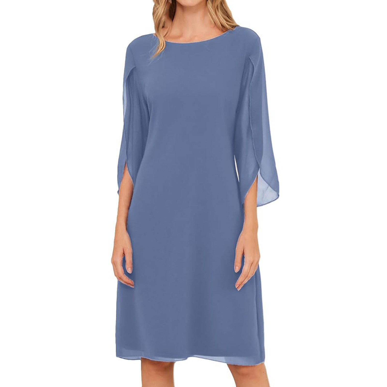 TrdSipl Mother of Bride Dresses for Wedding Flowy Swing Flutter Sleeve ...