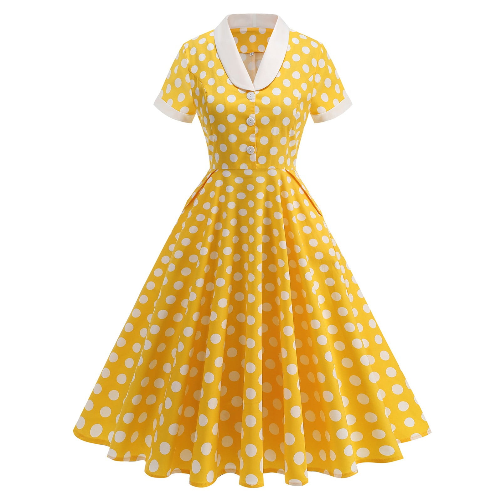 TrdSipl Retro Dresses for Women Vintage Polka Dot Hepburn Dresses V ...