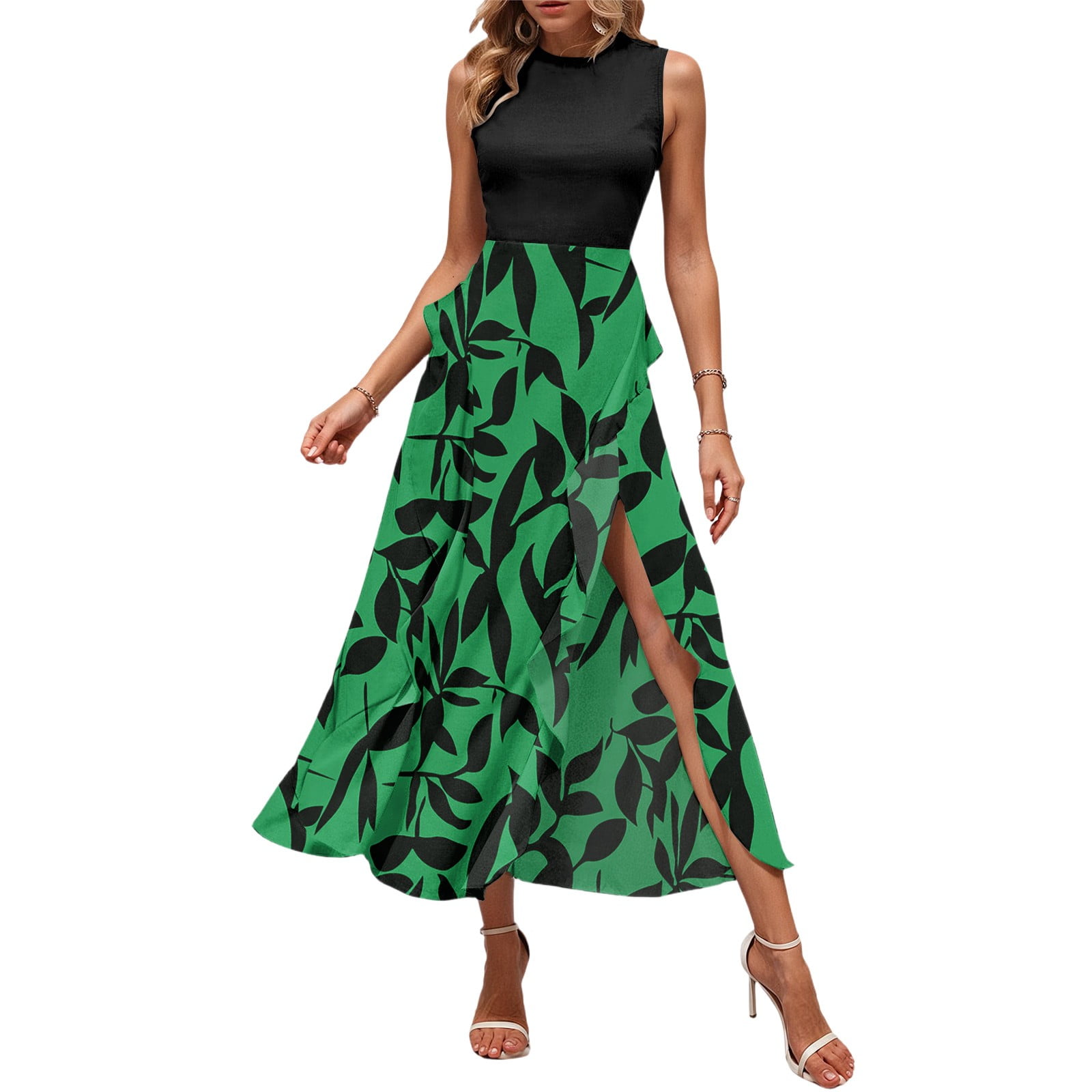 TrdSipl Spring Dresses for Women 2025 Dressy Casual Split Thigh Boho ...