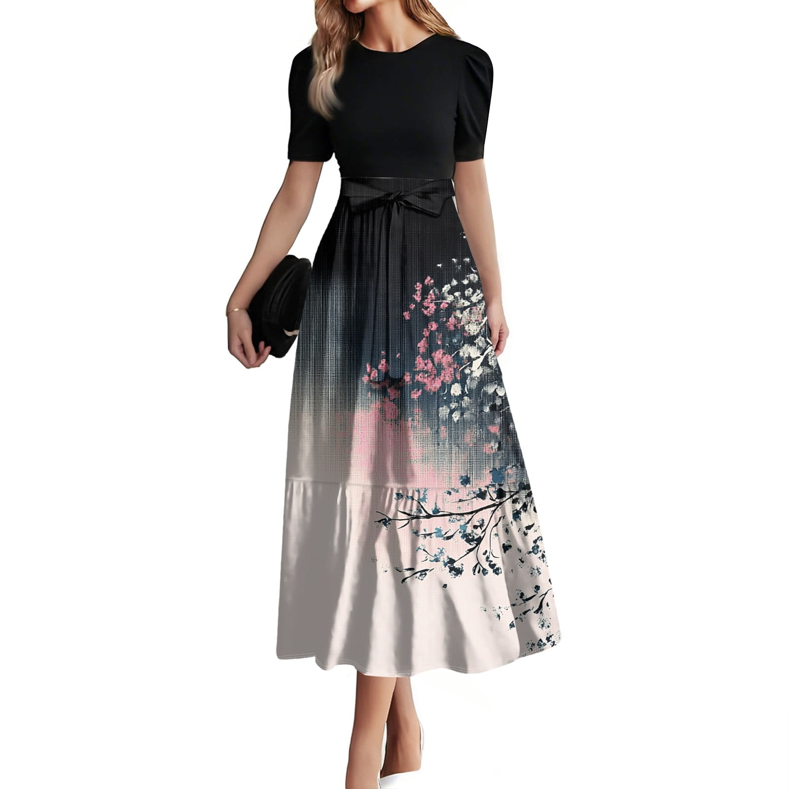 TrdSipl Summer Dresses For Women 2025 Trendy Crew Neck Modest Dresses ...