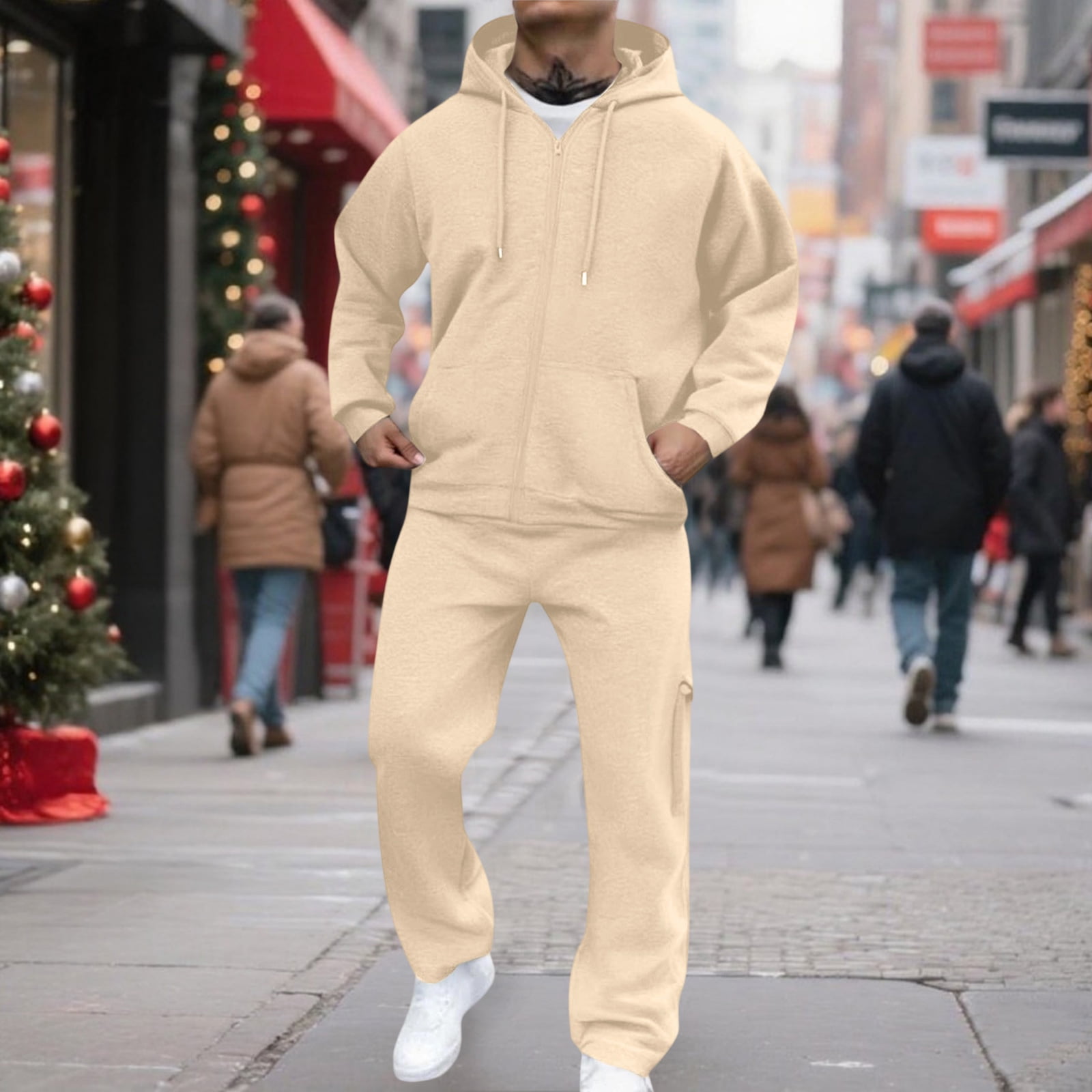 TrdSipl Sweat Suits Men Long-Sleeve Full Zipper Up Tracksuits 2-Pieces ...
