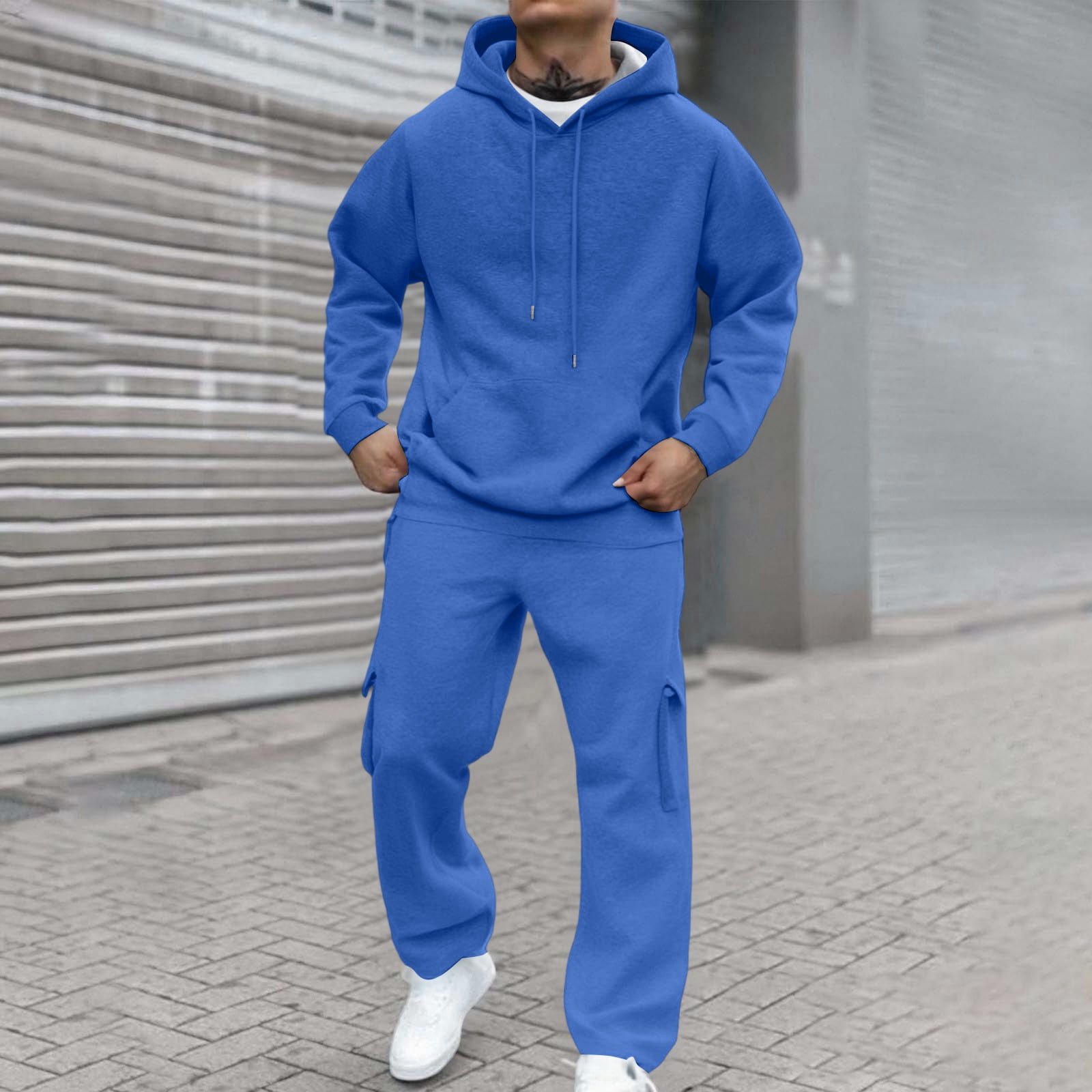 TrdSipl Sweat Suits for Men Long Sleeve Fleece Tracksuits 2-Pieces ...