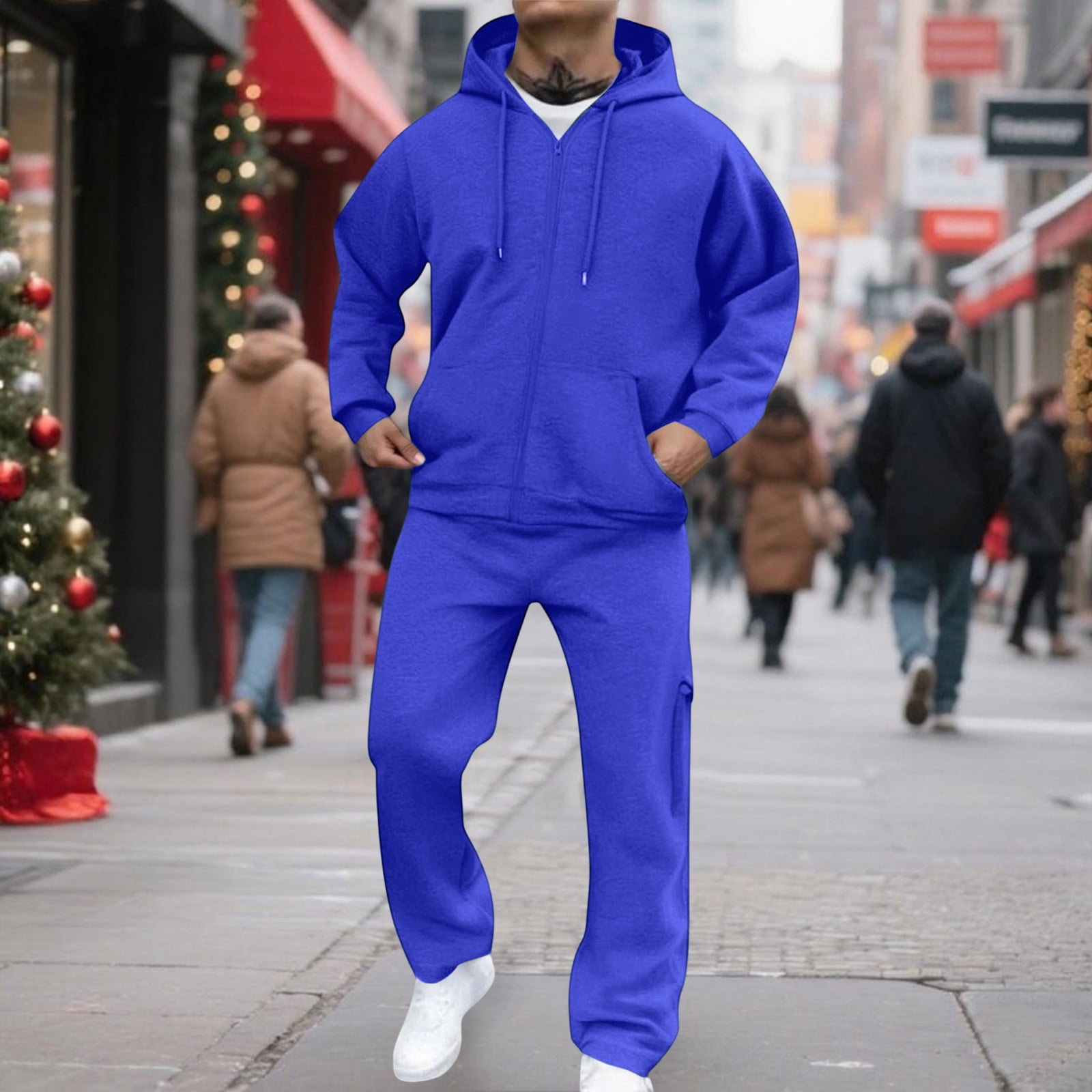 TrdSipl Sweat Suits for Men Long Sleeve Full Zipper Up Tracksuits Two ...