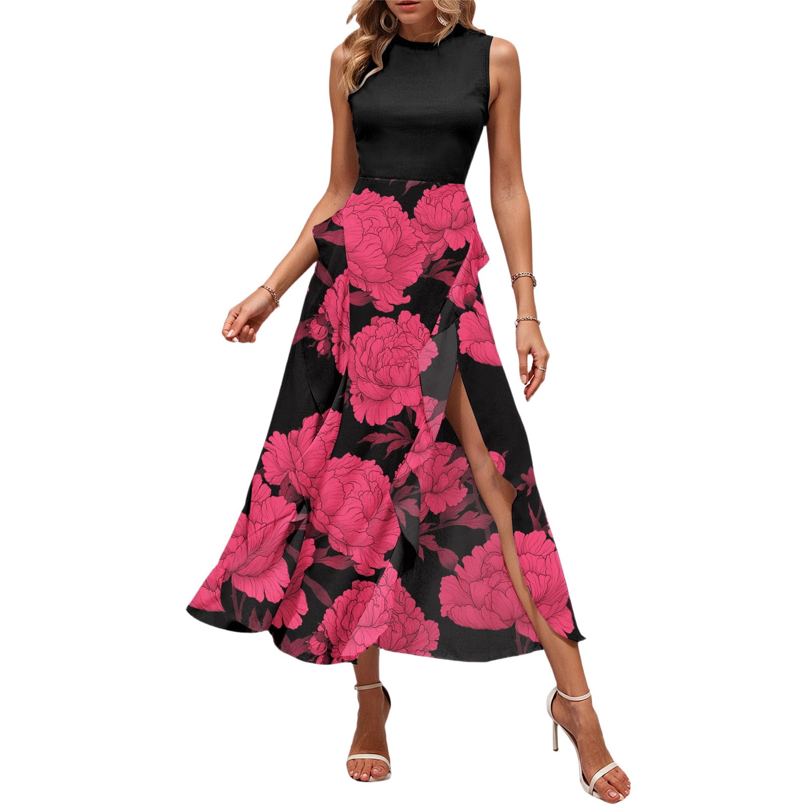 TrdSipl Tank Dresses for Women 2025 Casual Split Thigh Modest Dresses A ...