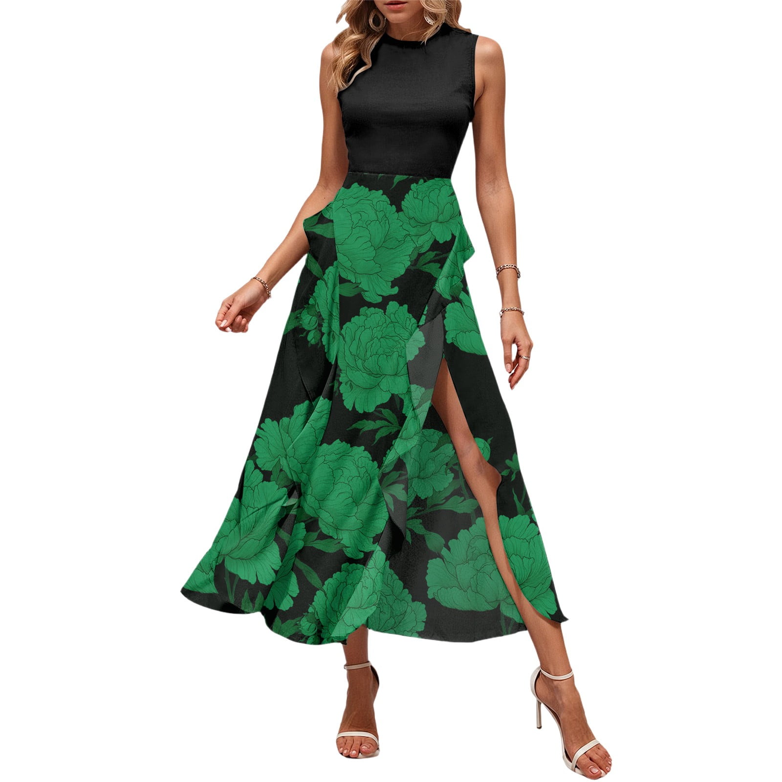 TrdSipl Vacation Dresses for Women 2025 Casual Split Thigh Sundresses A ...