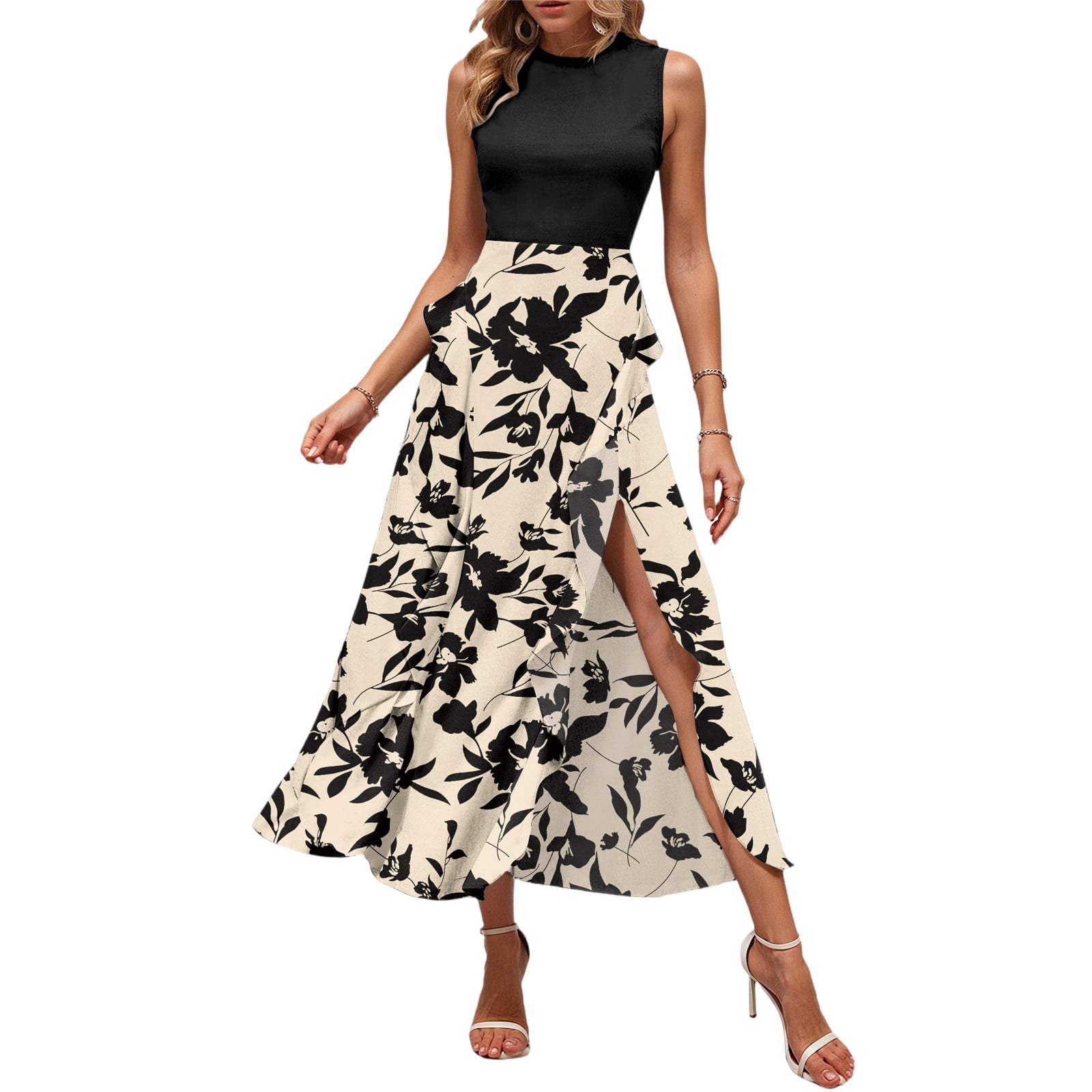 TrdSipl Vacation Dresses for Women 2025 Trendy Thigh Split Sundresses A ...