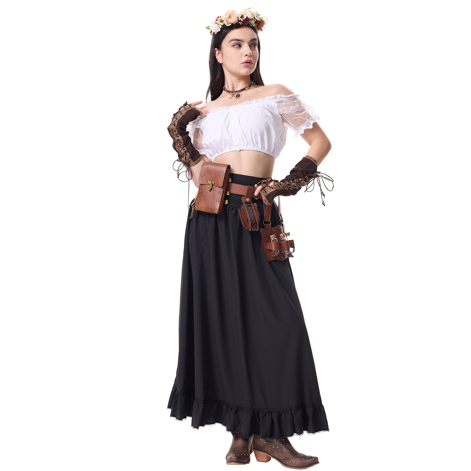 TrdSipl Womens Halloween Costumes Adult Retro Ren Faire Victorian Dress ...