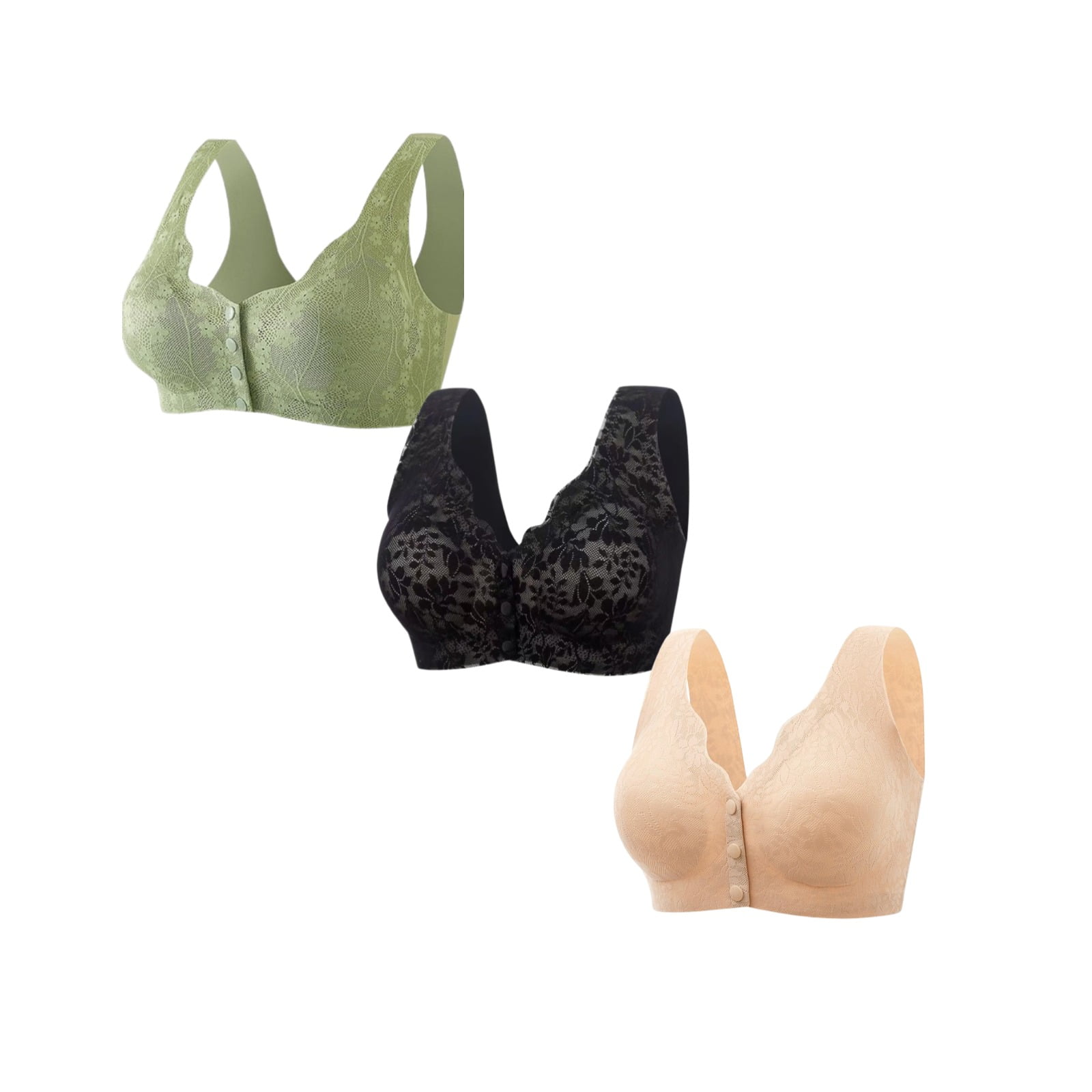 TrdSipl Womens Posture Bras No Underwire Front Closure Bra Soft Lace ...