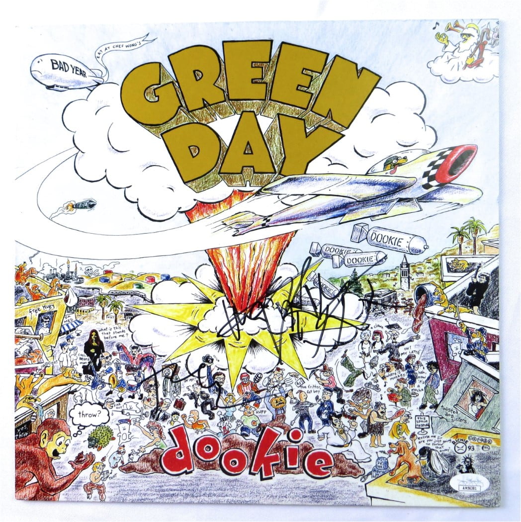Tre Cool Mike Dirnt Signed Autographed Record Album Cover Green Day JSA ...