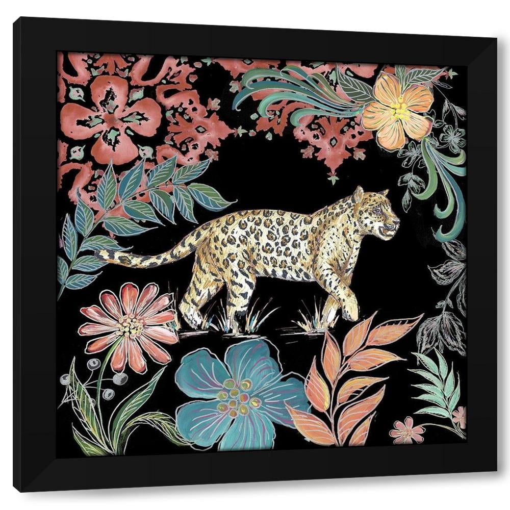 Tre Sorelle Studios 12x12 Black Modern Wood Framed Wall Art Titled - Jungle Exotica Leopard I ...