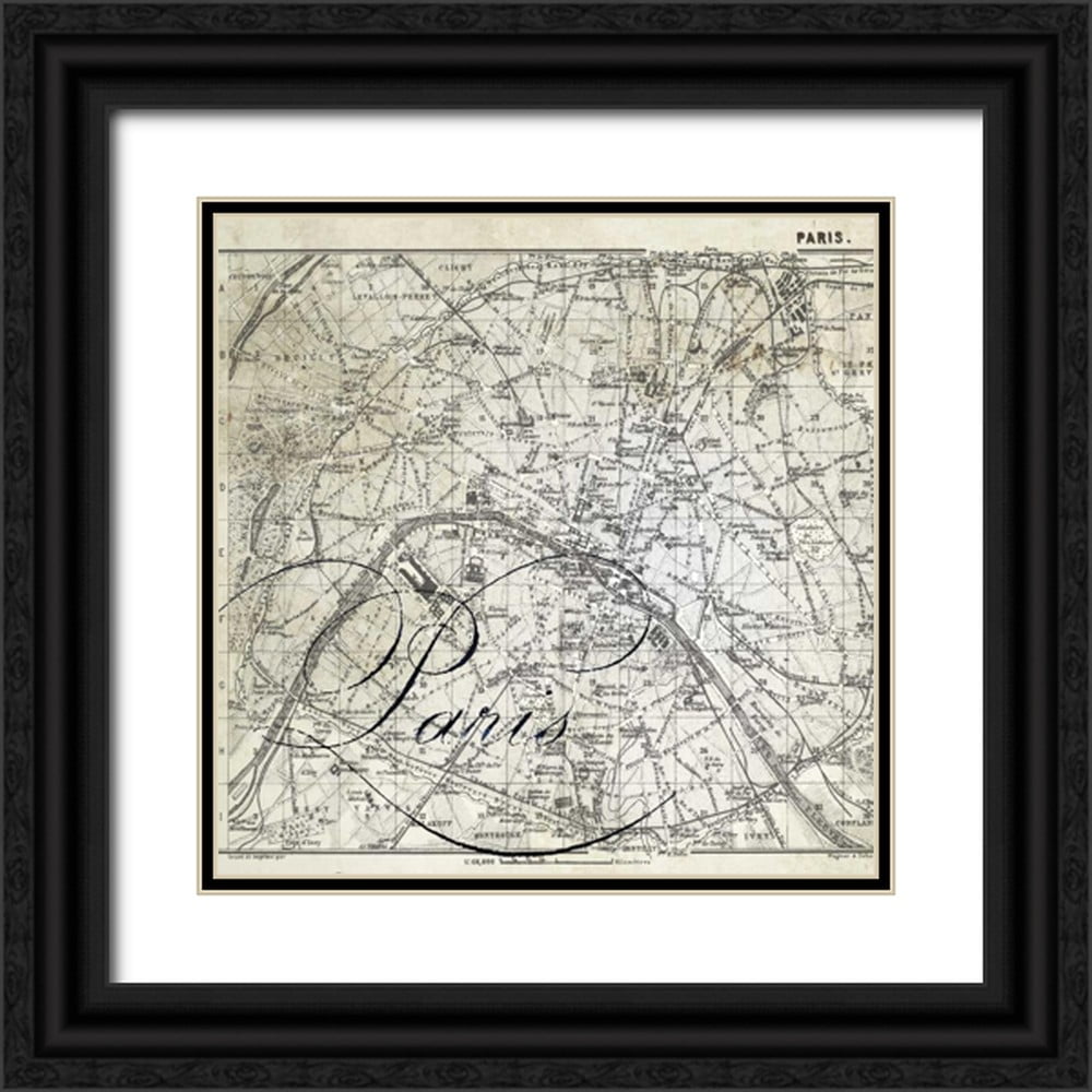 Tre Sorelle Studios 26x26 Black Ornate Wood Framed with Double Matting ...