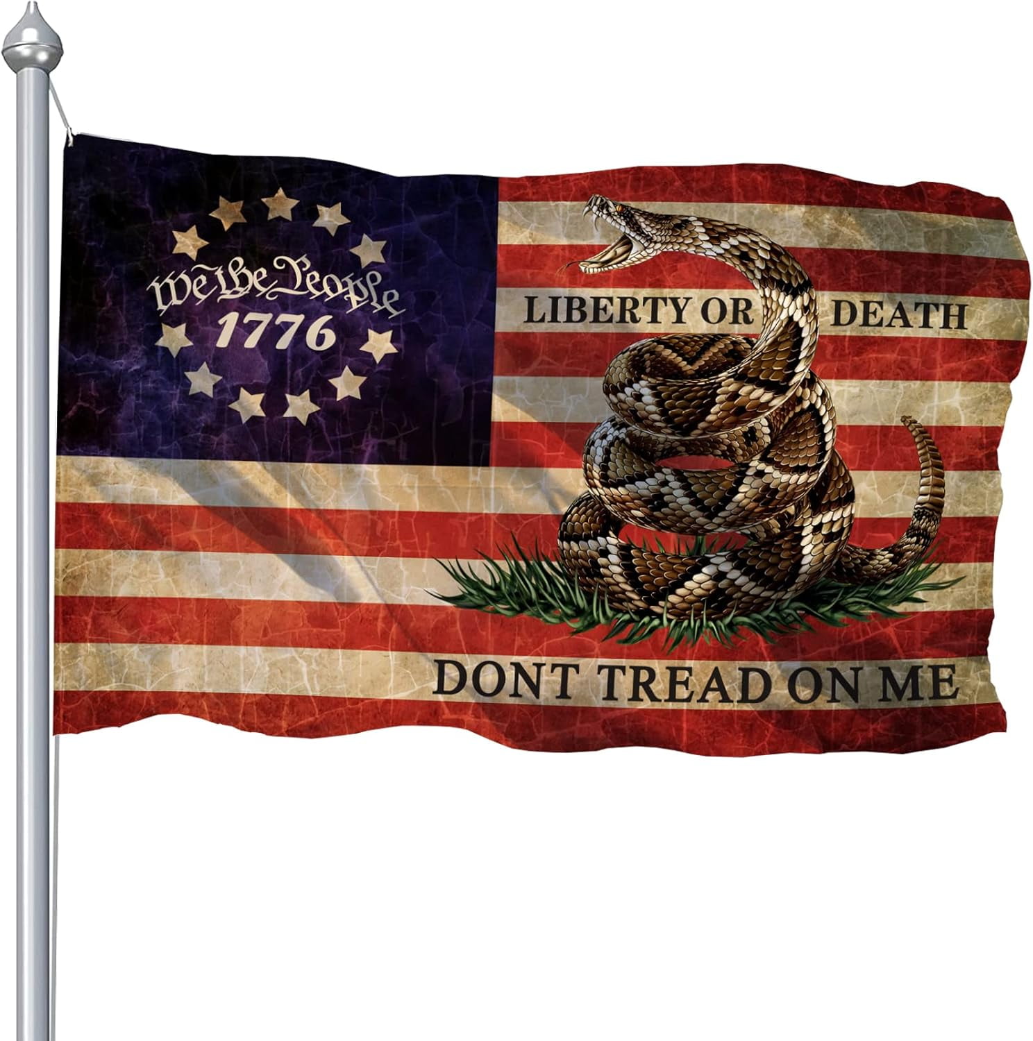Don't Tread On Me Flag 4x6 Ft Gadsden Dont Tread On Me Flags Banner ...