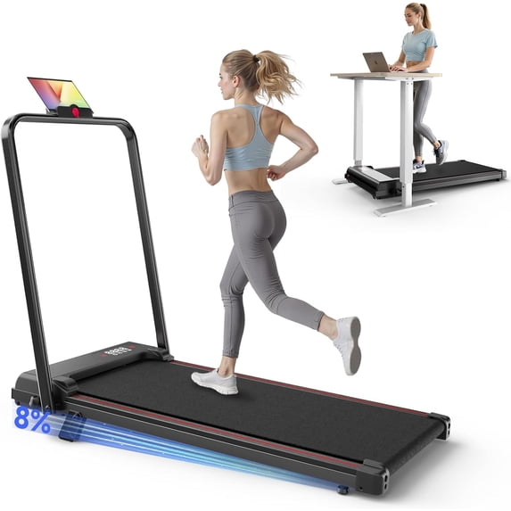 Treadmill with Auto Incline,12-Level Incline Walking Pad Treadmill,3 ...