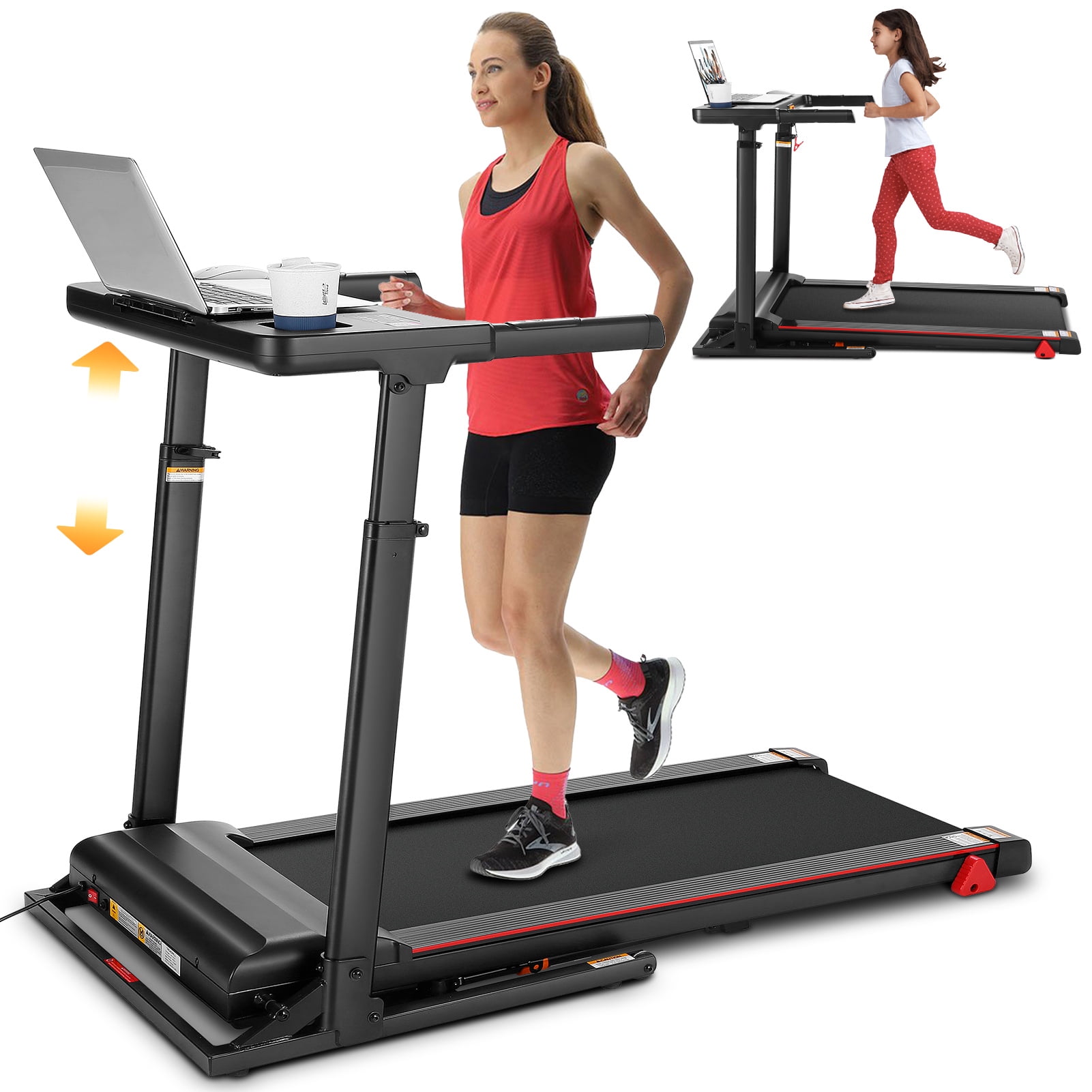 Simpfree Treadmill with Desk, 300lbs Capacity Treadmill with Incline ...