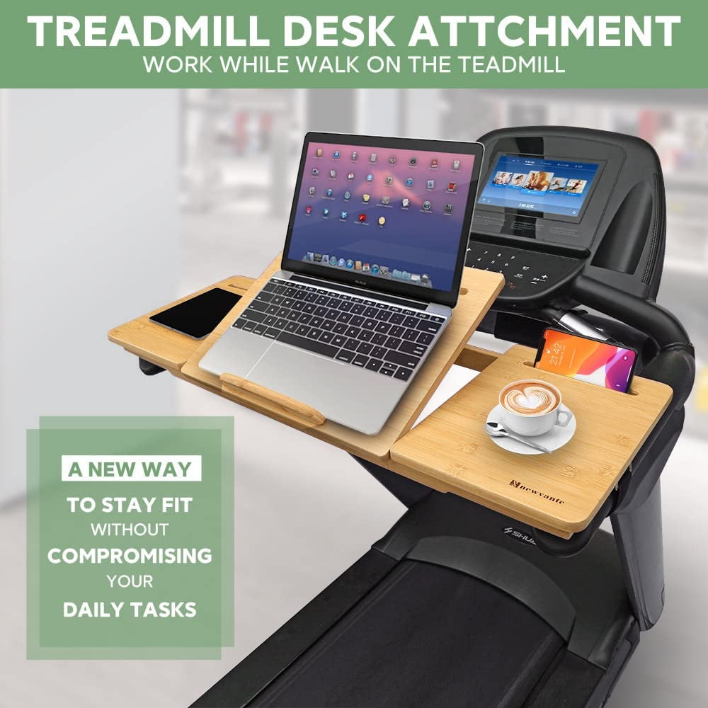 Treadmill Desk Attachment Bamboo Walking Laptop Stand Holder ...