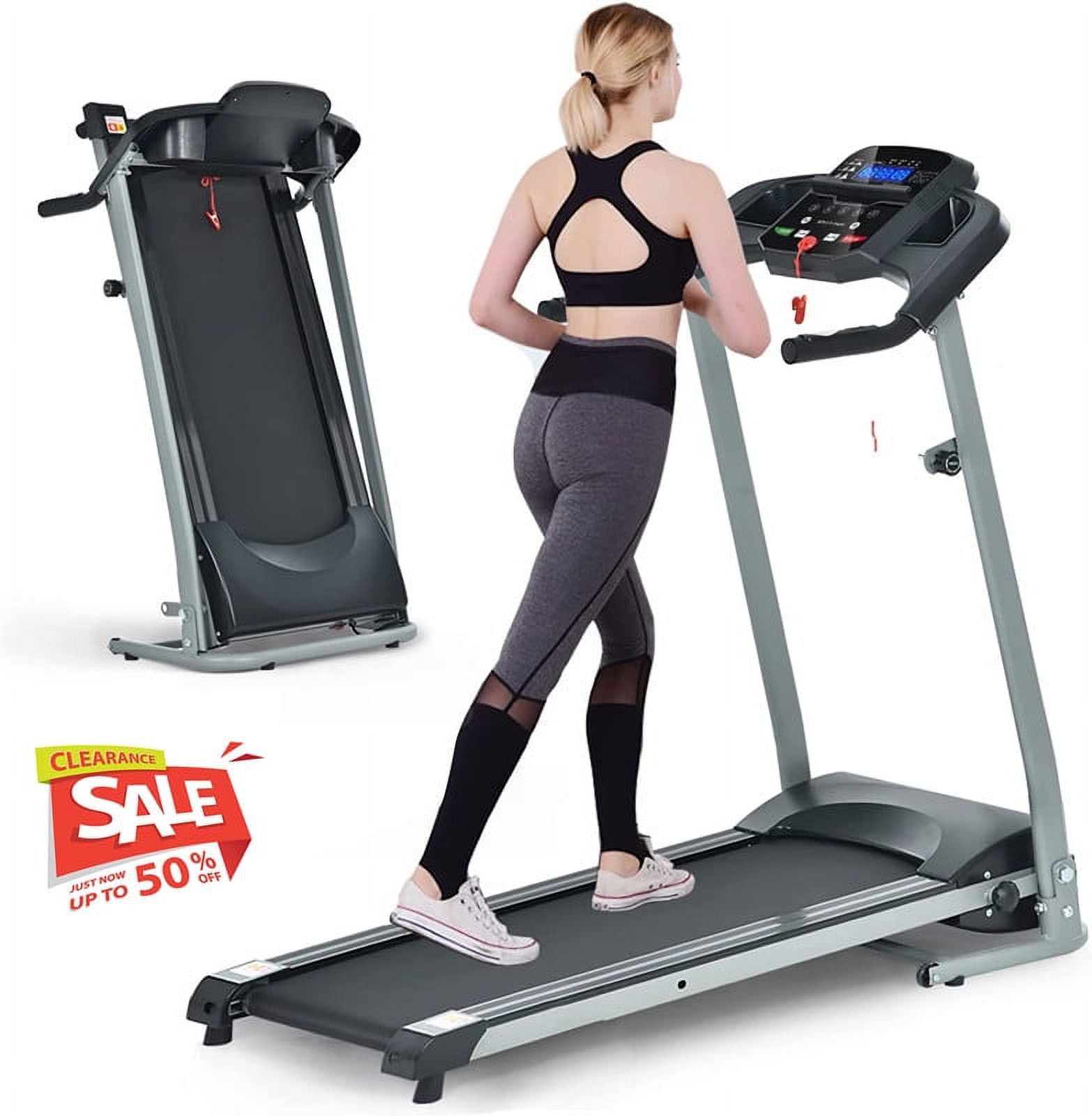 Walmart Quiet Folding Wide Treadmill, Electric, LCD Monitor, Home ...