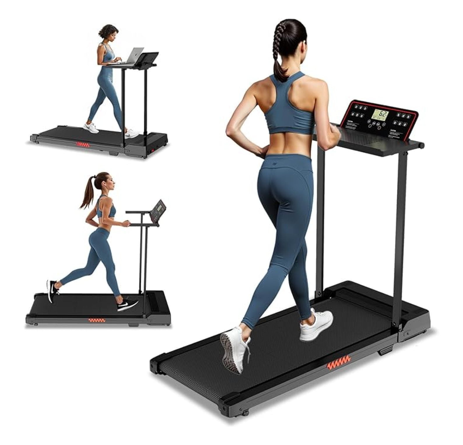 Treadmill with Handles, Walking Treadmills for Home Small Spaces, 3.0HP ...