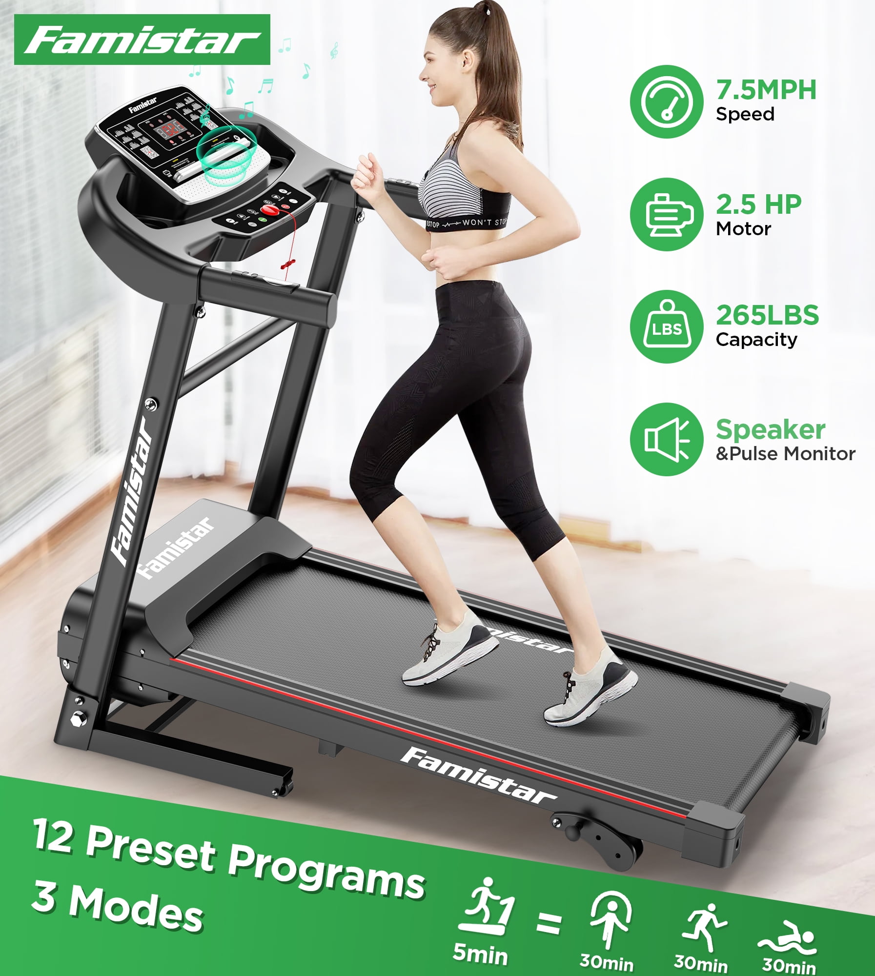 Treadmill For Home Portable Folding Electric Exercise Treadmill With