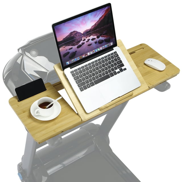 Treadmill Laptop Desk, Bamboo Treadmill Laptop Stand Holder, Treadmill ...