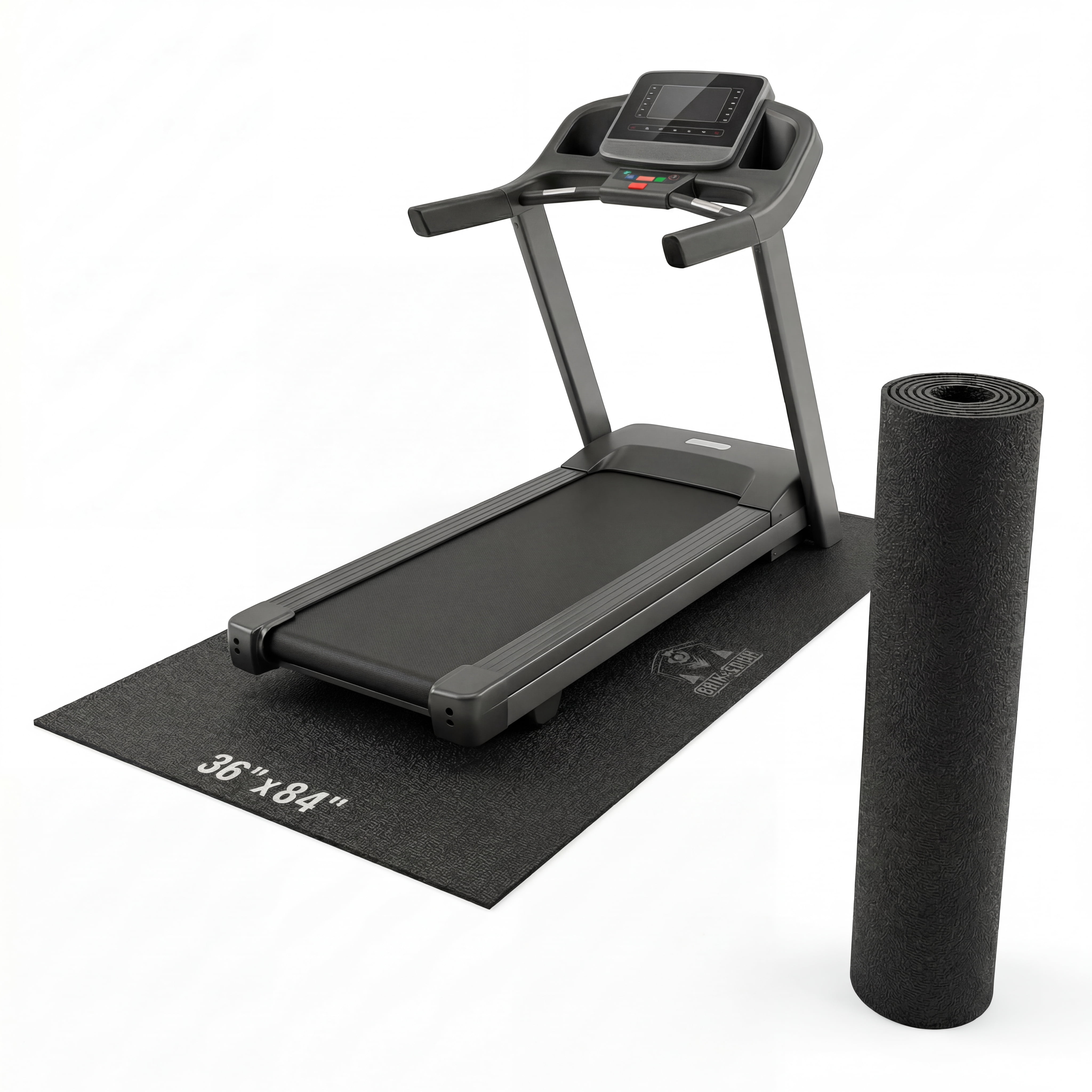 Treadmill Mat 30x60 to 36x74 in Foldable Non-Slip PVC Exercise Mat ...