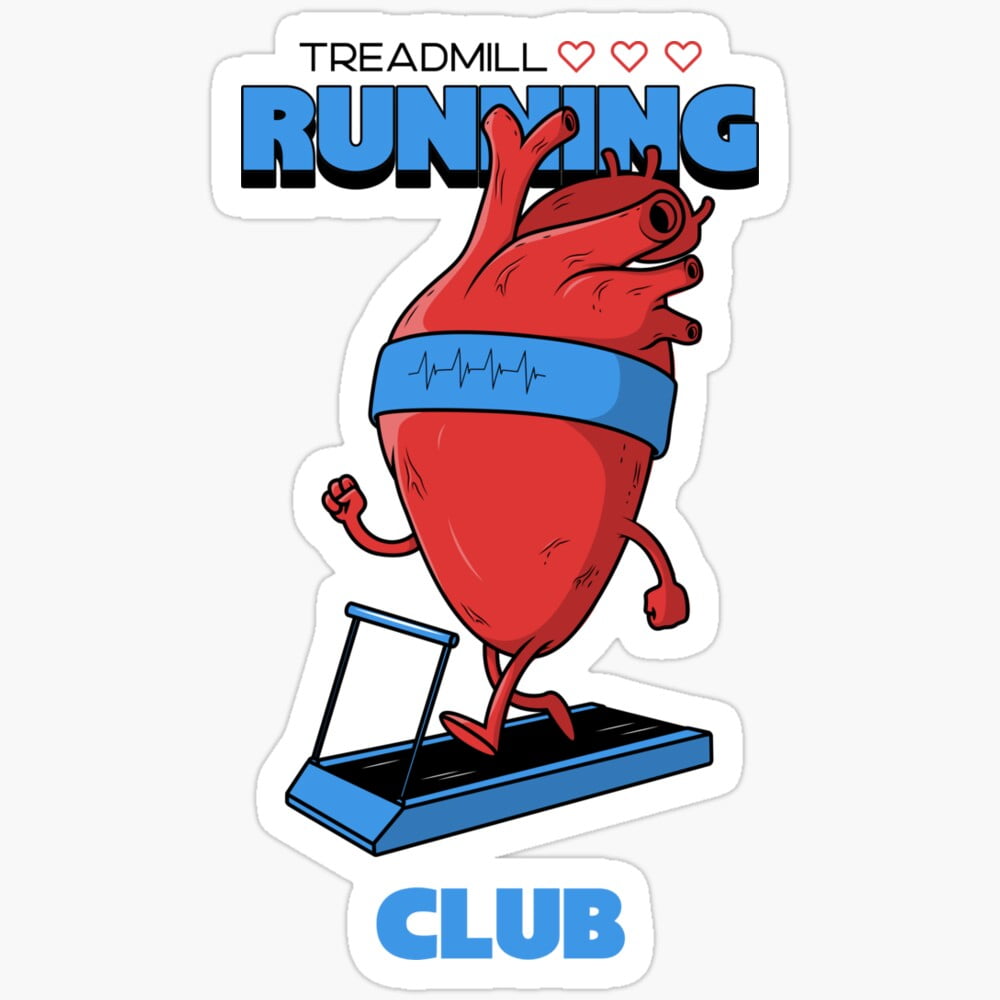 Treadmill Running Club Sticker Phone Decal Water Bottle Stickers Car ...
