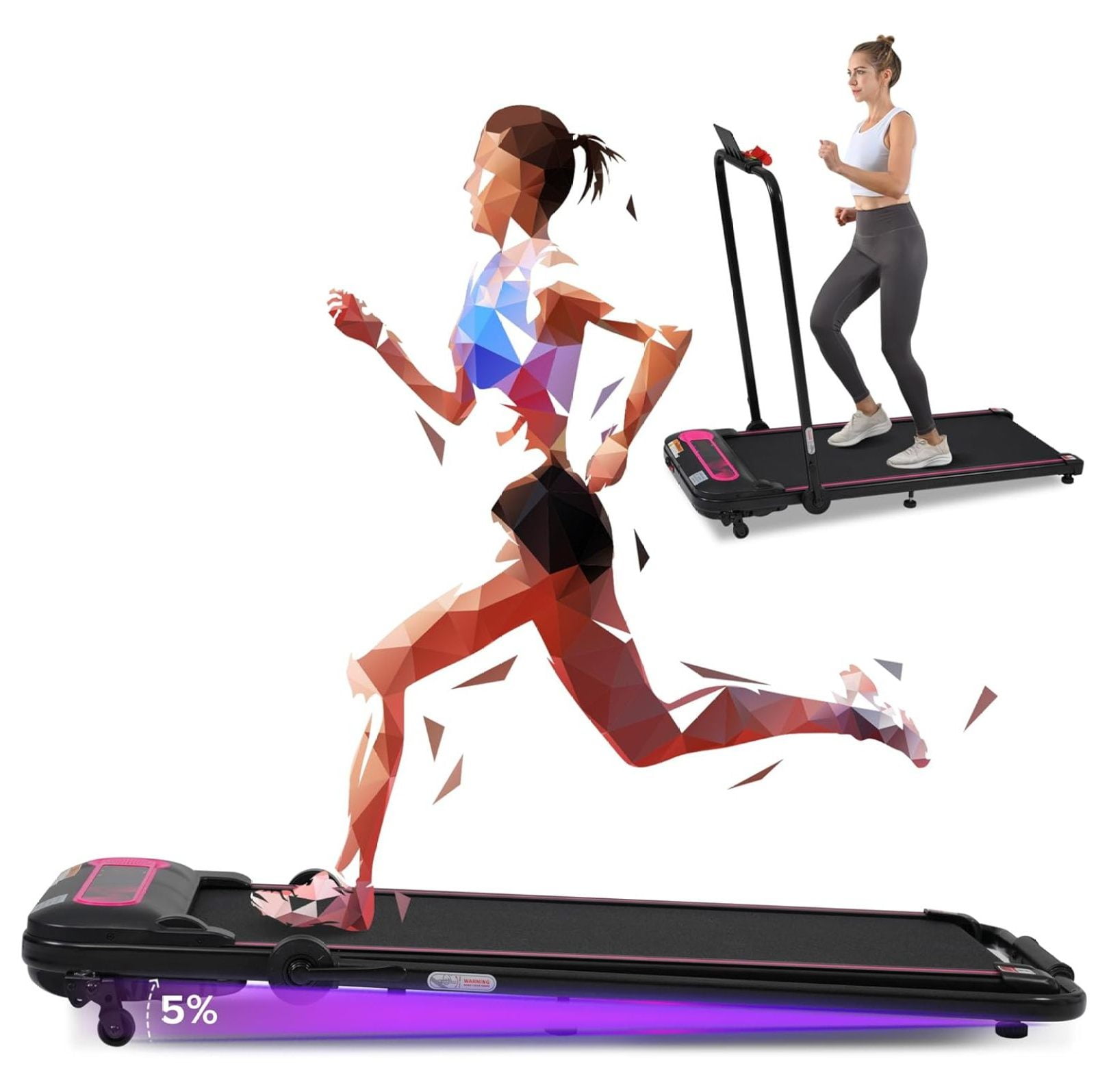 Treadmill, Walking Pad with Handle Bar, Under Desk Treadmill with ...