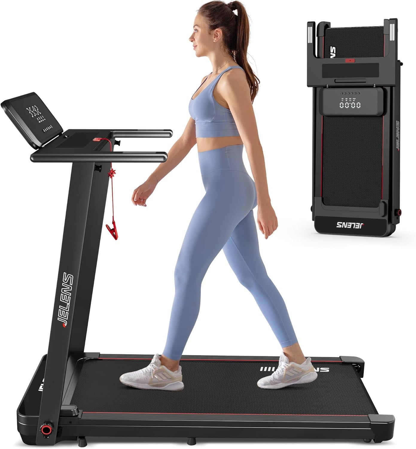 Treadmill with Desk Workstation, Walking Treadmill Pad, Portable Desk ...