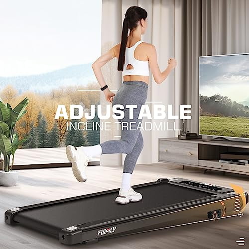 Treadmill with Incline FUNMILY Walking Pad Treadmill, 2.5HP Under Desk Treadmill for Home/Gym ...