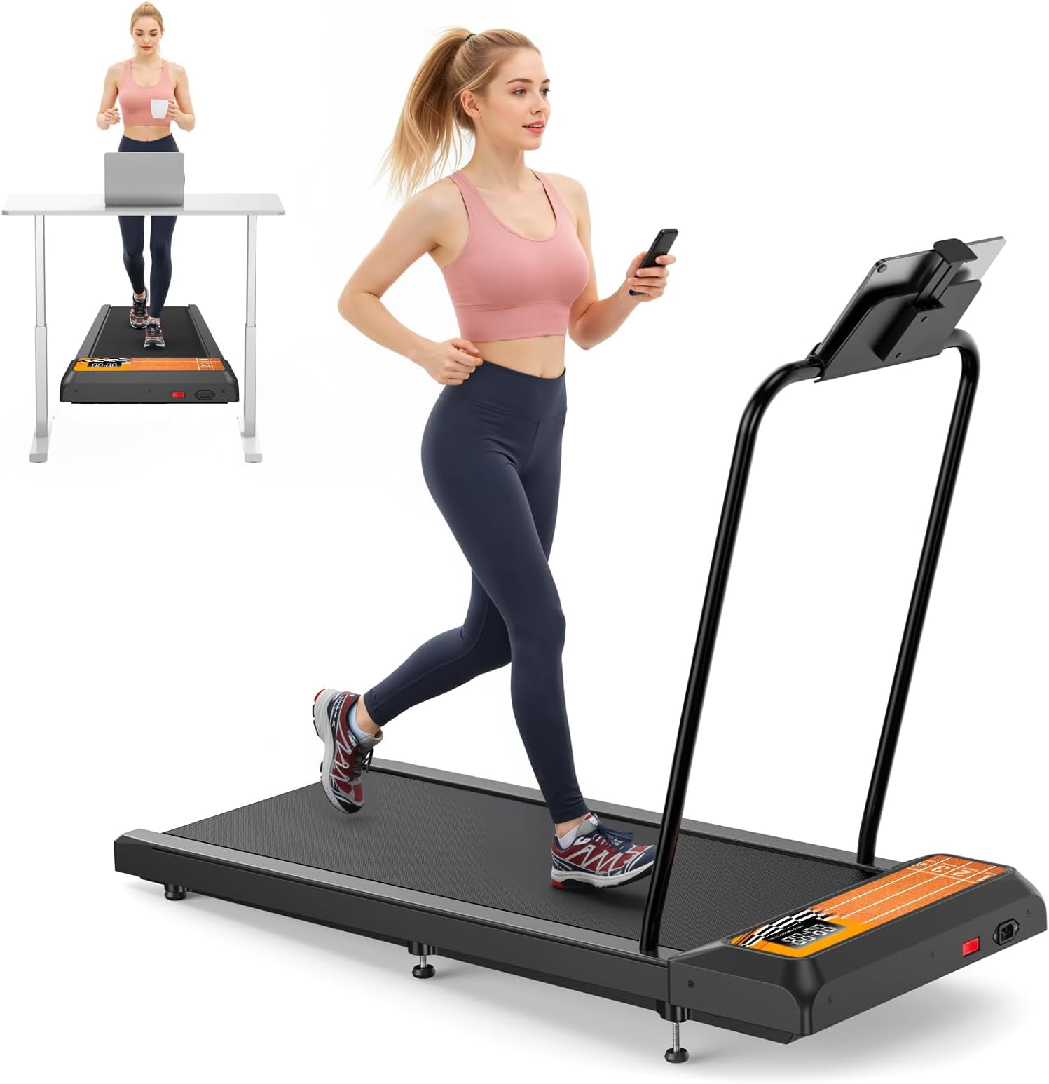 Treadmills for Small with 0%-8% Incline and APP Sync, Compact Under ...
