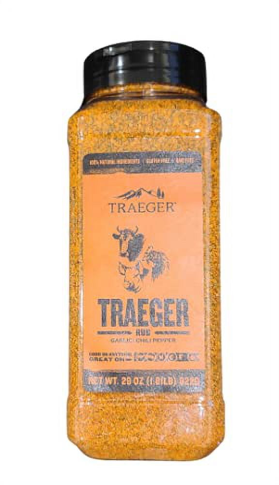 Treager Grills BBQ Seasoning Rub, Garlic and Chili Pepper, 29oz Bottle ...