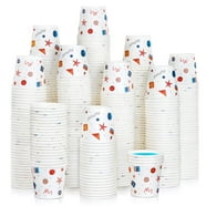 Waxed Paper Water Cups, 5oz, 100/Pack, Cold Drink, Multi-Colored Design ...