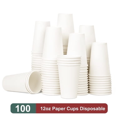 CHARMOUNT 100 Pack 12 oz Single Use Disposable Coffee Cups, Insulated ...