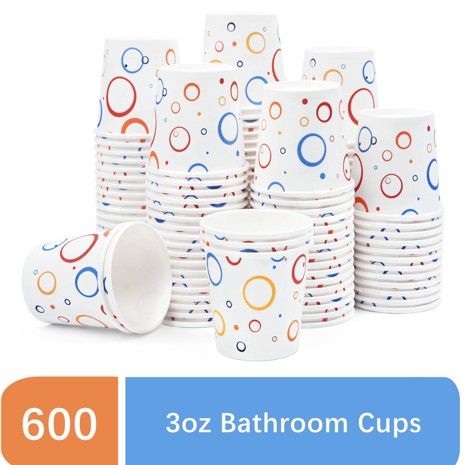 Treamon 3 oz Disposable Mouthwash Cups, Multicolor Bathroom Cups, Small ...
